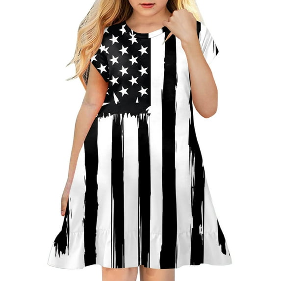 Dresses for Toddler Girls Fourth Of July Independent Day Star Stripes ...