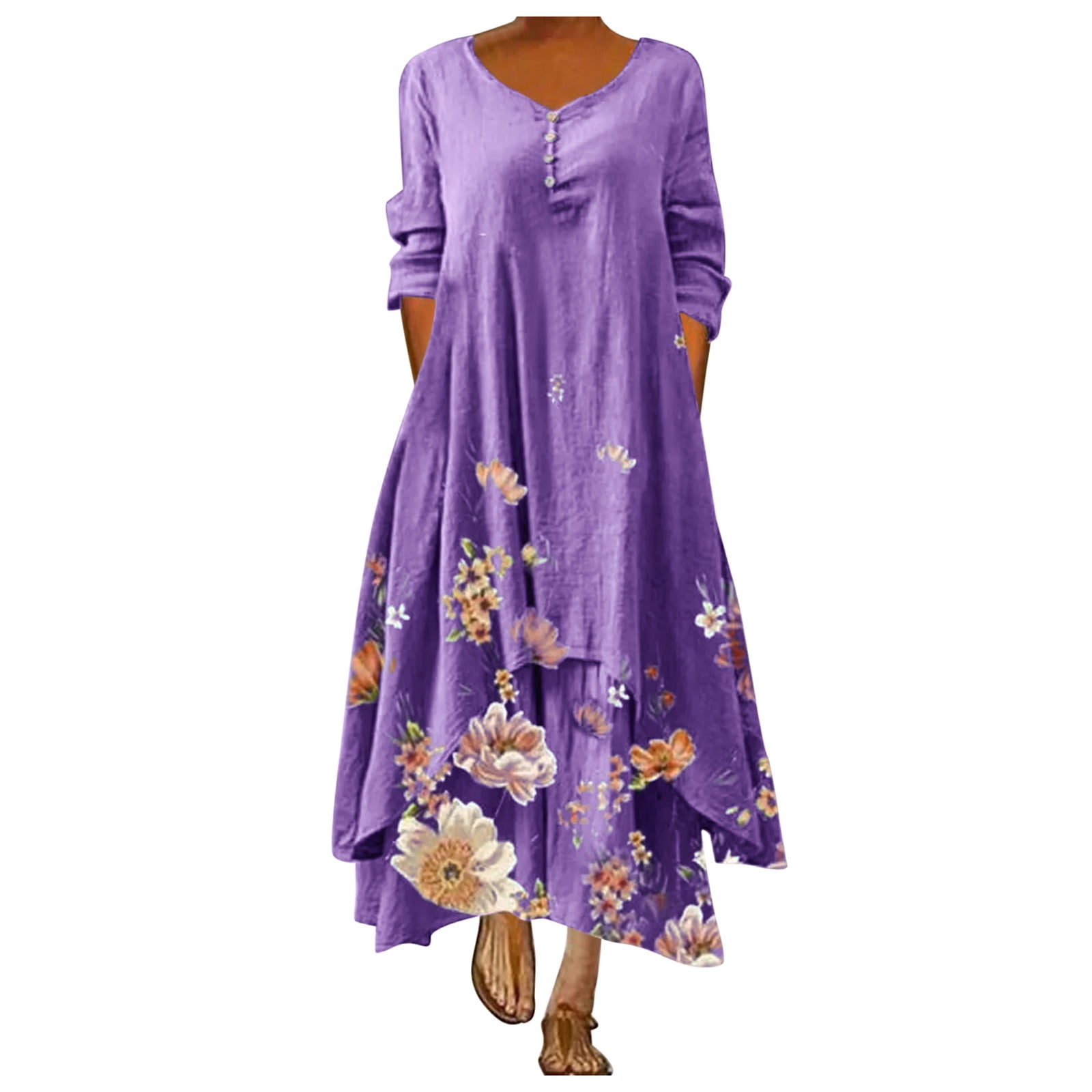 Dresses for Women 2024 Vintage Modest Dresses For Women Long Plus Size ...