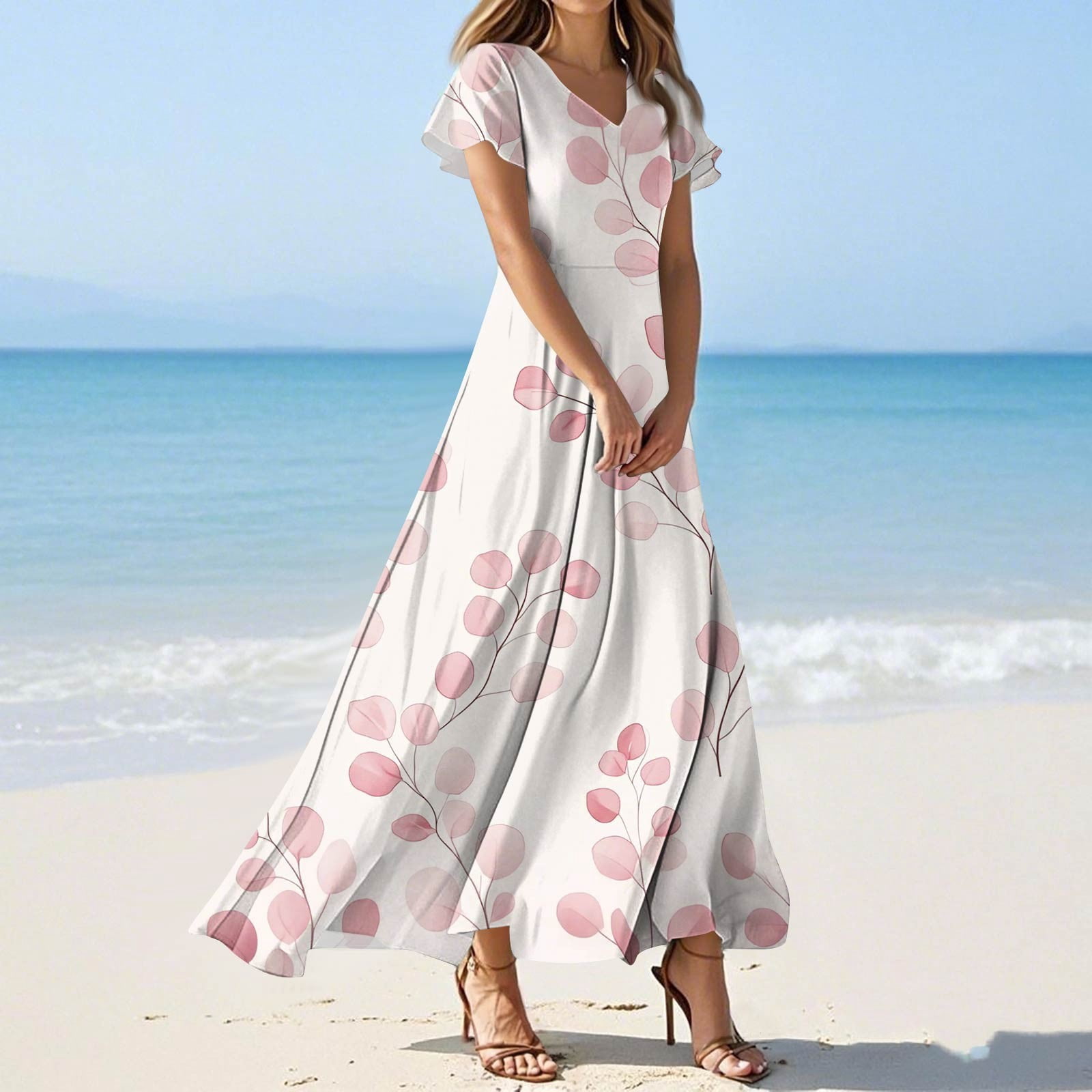 Dresses for Women 2025 Elegant Classy Floral Maxi Dress with Short ...