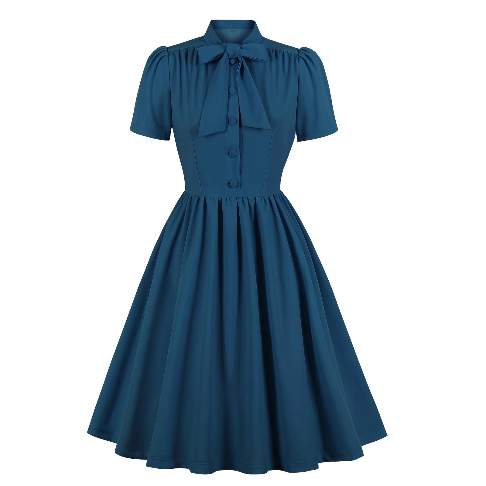 Dresses for Women 2025 Vintage 1950s Style Red Swing Dress with Bow Tie ...