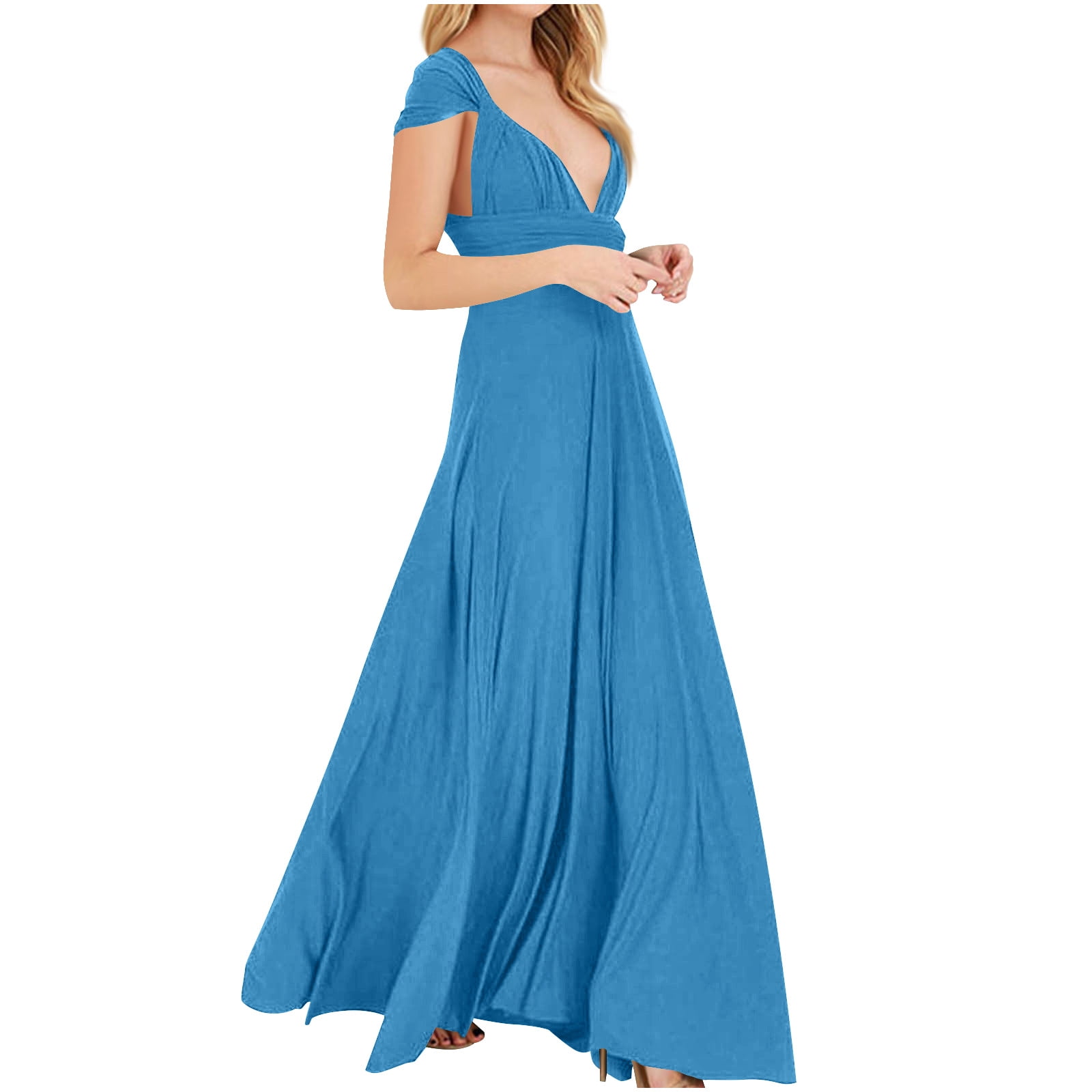 Dresses for Women 2026 Casual Spring Solid Color Multi Wearing Multi ...