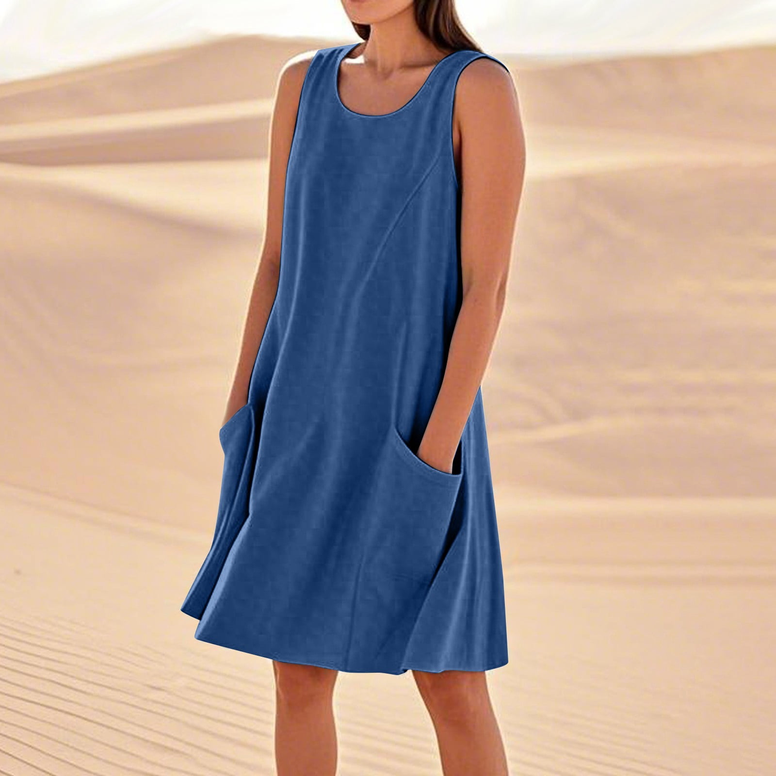 Dresses for Women 2026 Summer Beach Mini Dress Casual Sleeveless ...