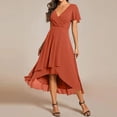 Dresses for Women, Chiffon High Low Midi Dress, V-Neck Ruffle Sleeve A ...