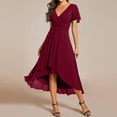 Dresses for Women, Chiffon High Low Midi Dress, V-Neck Ruffle Sleeve A ...