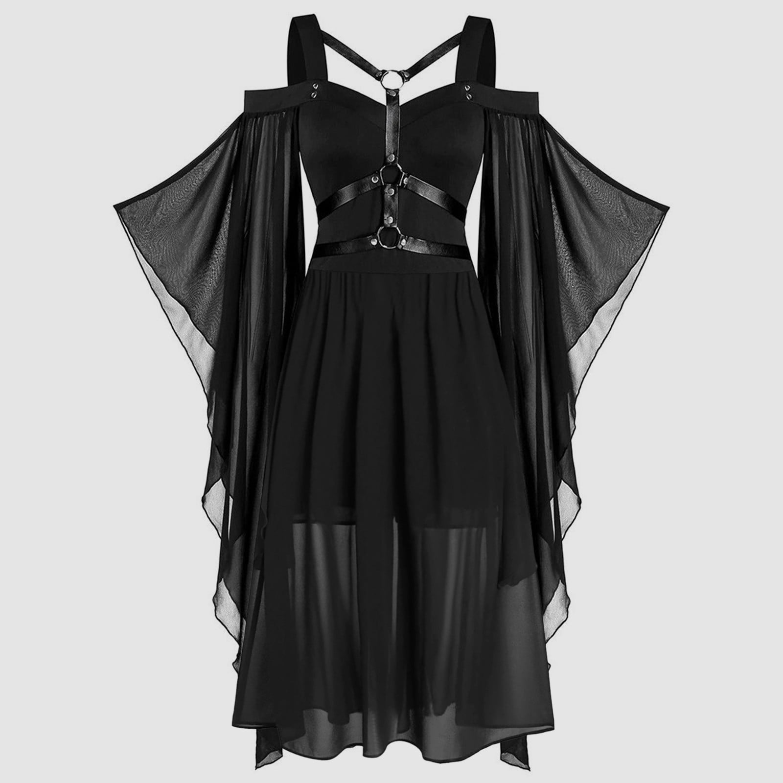Dresses for Women Plus Size Fashion Gothic Style Midi Dress Croset Long ...