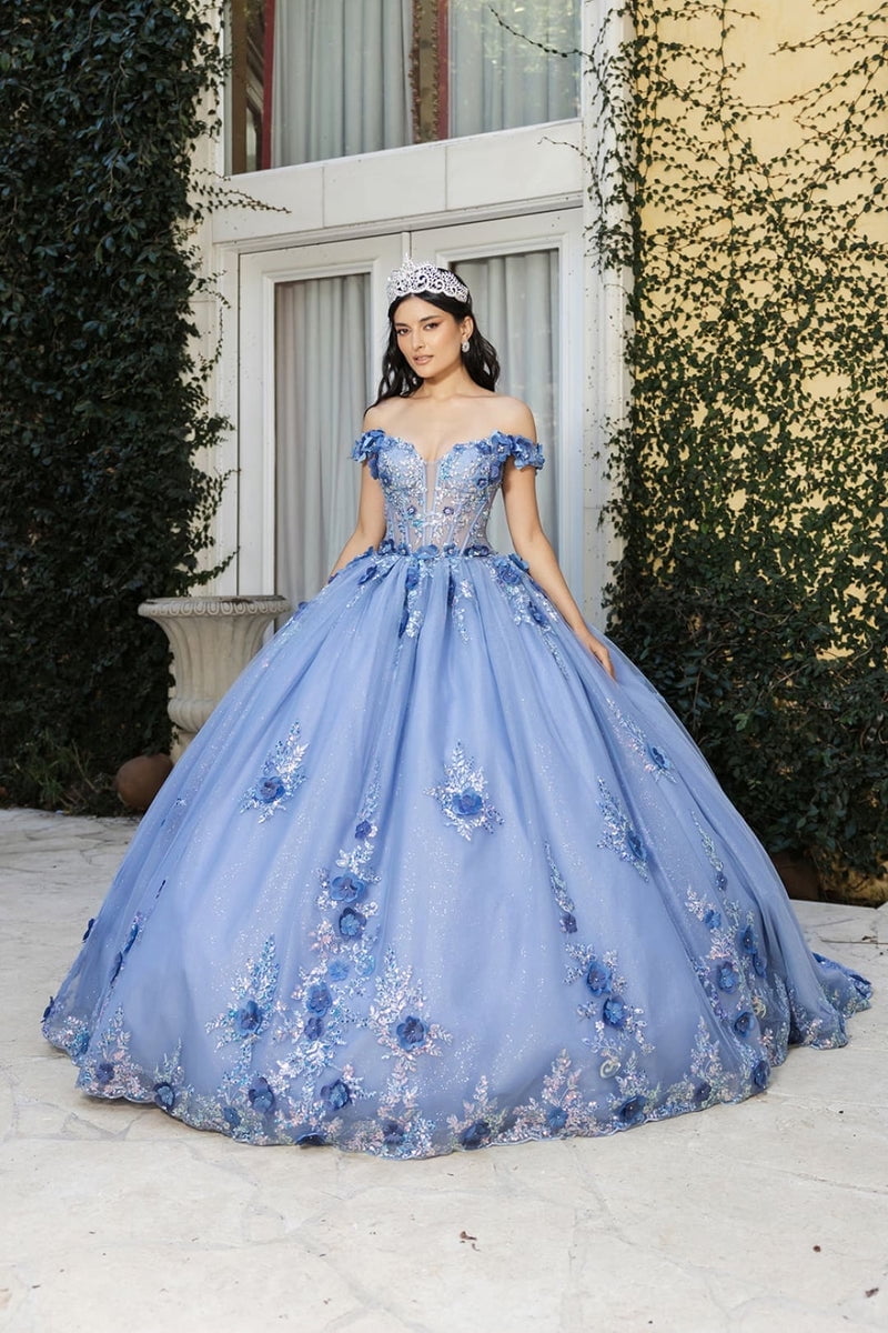 Dresses for Women - Princess Floral Appliqué Ball Gown Off-Shoulder ...