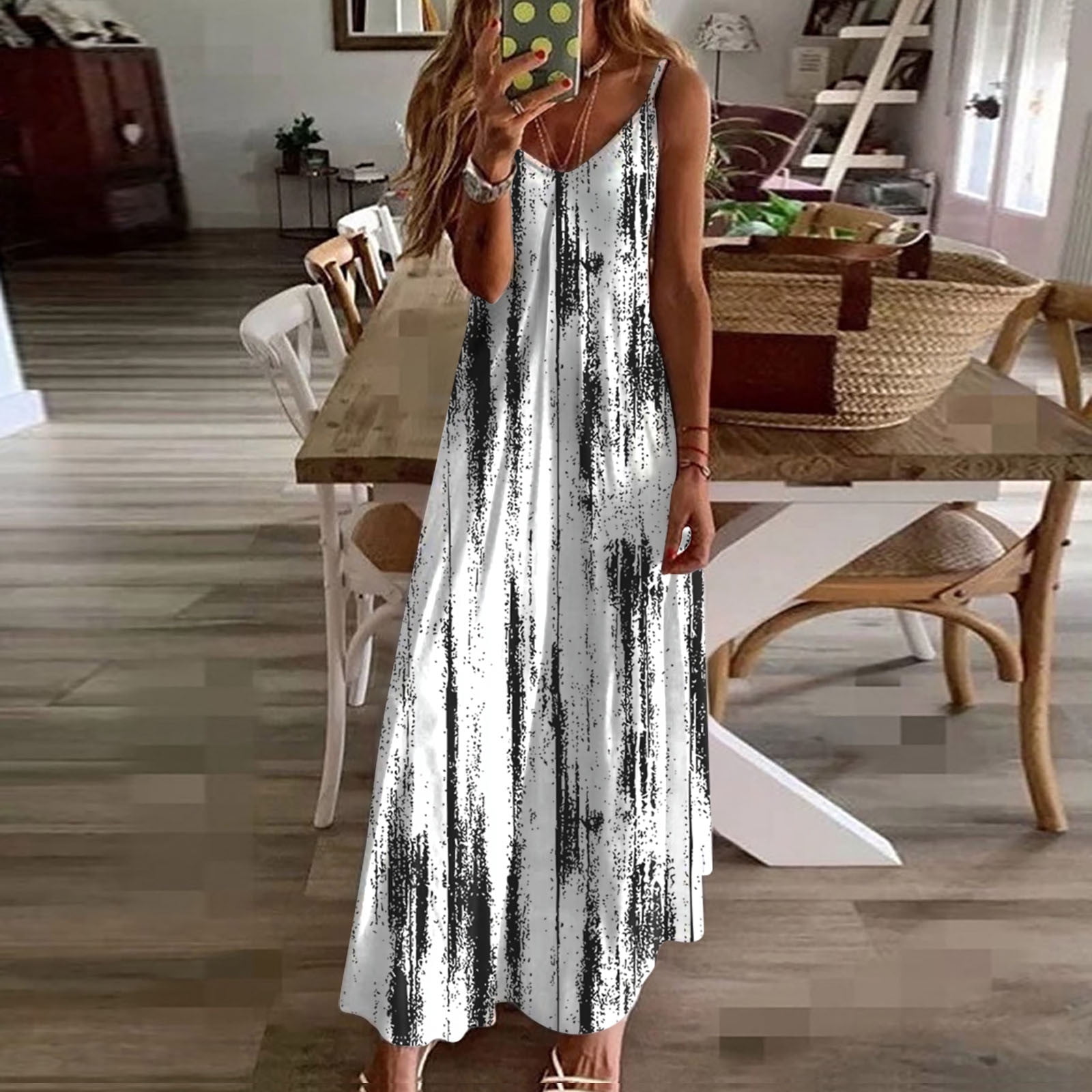 Dresses for Women Summer Fashion Casual Beach Printed Camisole ...