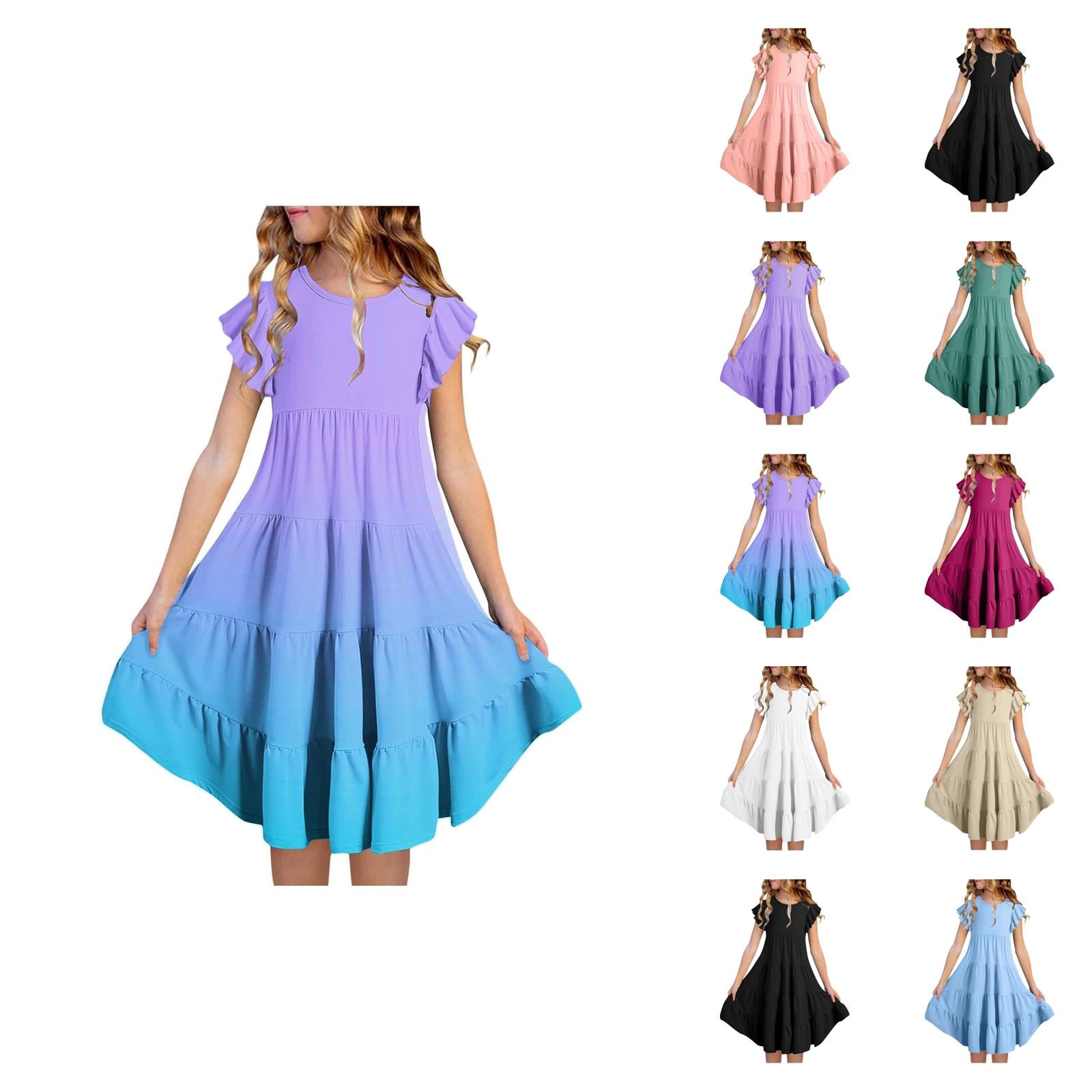 Dresses girls girl's beach swim cover up summer sleeveless tank dresses ...