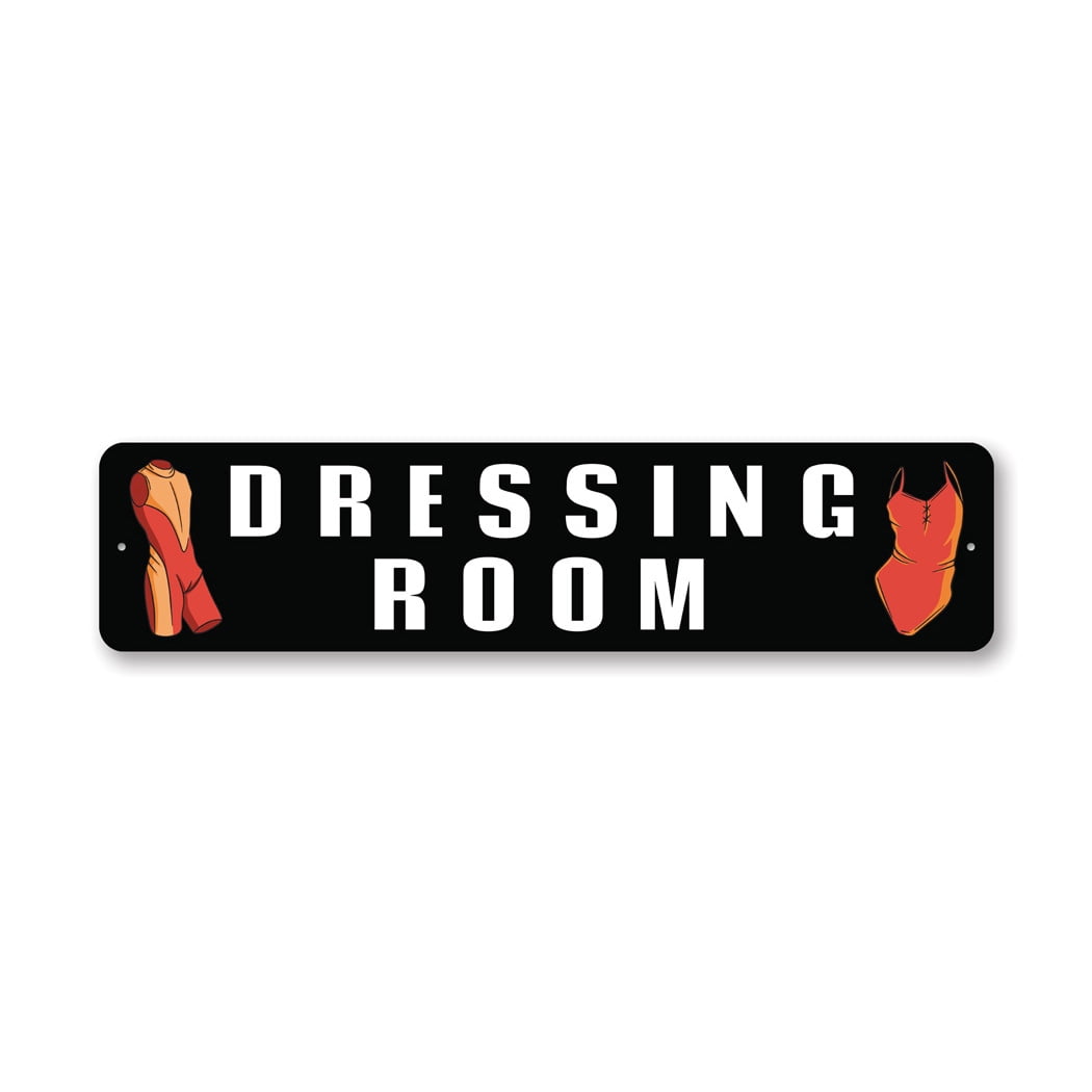 Dressing Room Aluminum Metal Decor Sign - 4x18 inches - Walmart.com