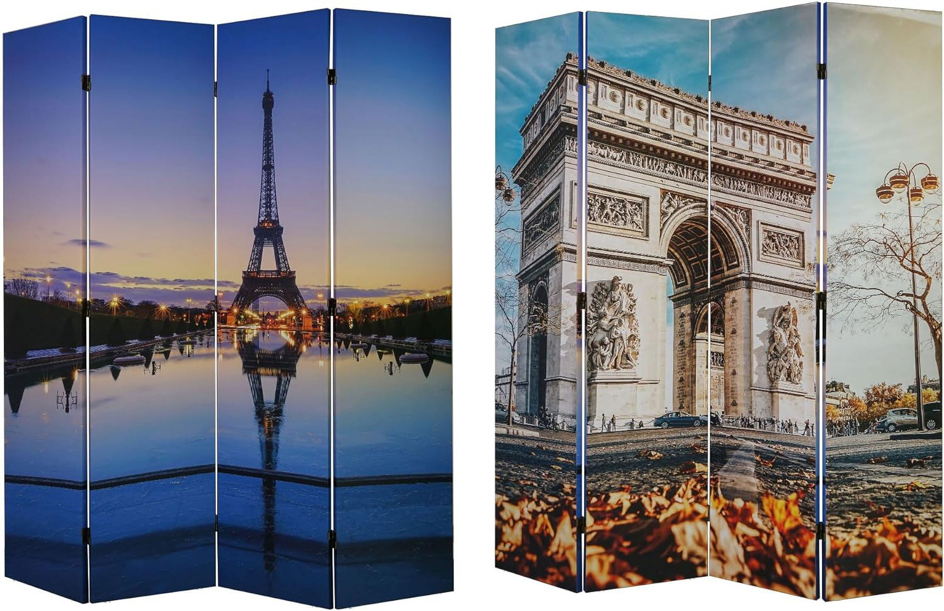 Dressing Room Divider - Double-Sided s Eiffel Tower & Arc De Triomphe ...