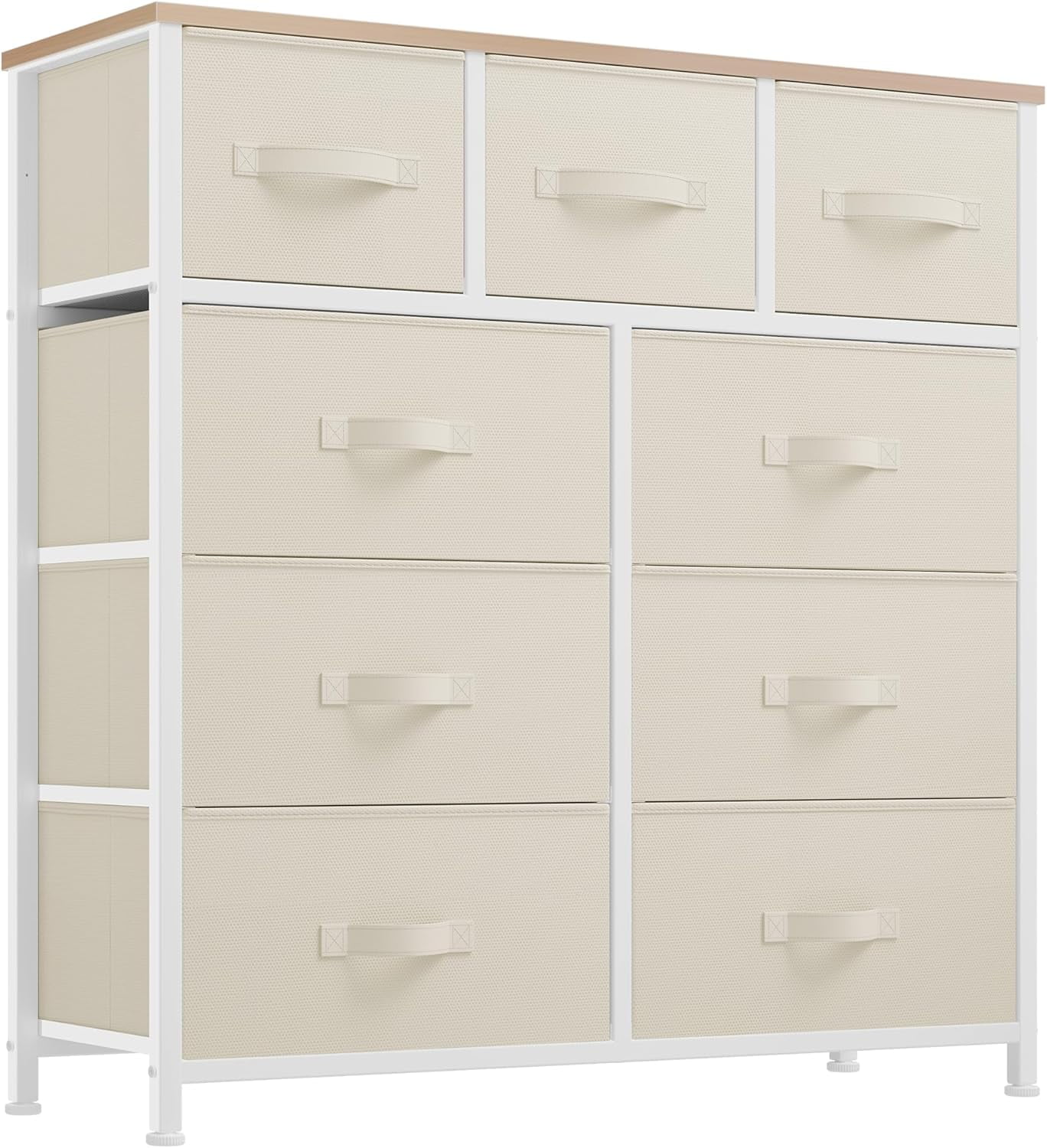 Dressing Table with 9 Drawers - Fabric Storage Tower, Storage Unit for ...