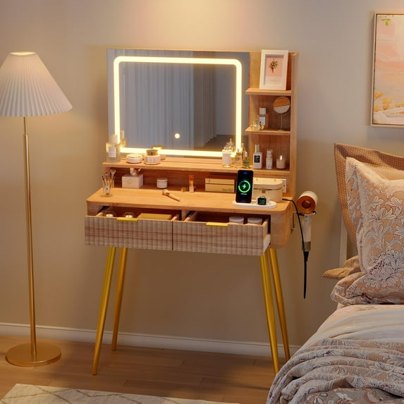 Dressing table 80cm, natural wood color - Walmart.com