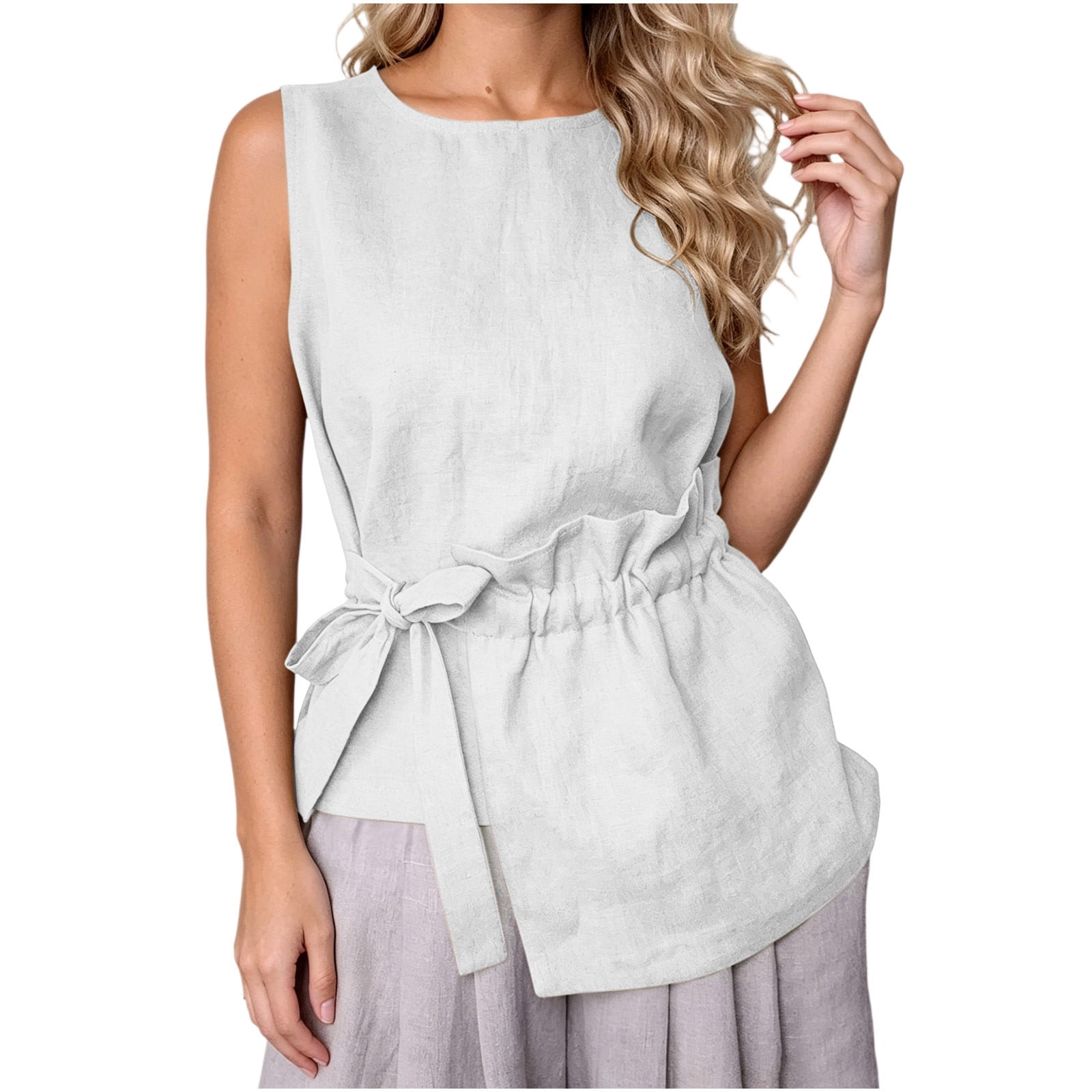 Dressy Asymmetrical Hem Tank Tops for Women Summer Business Casual ...