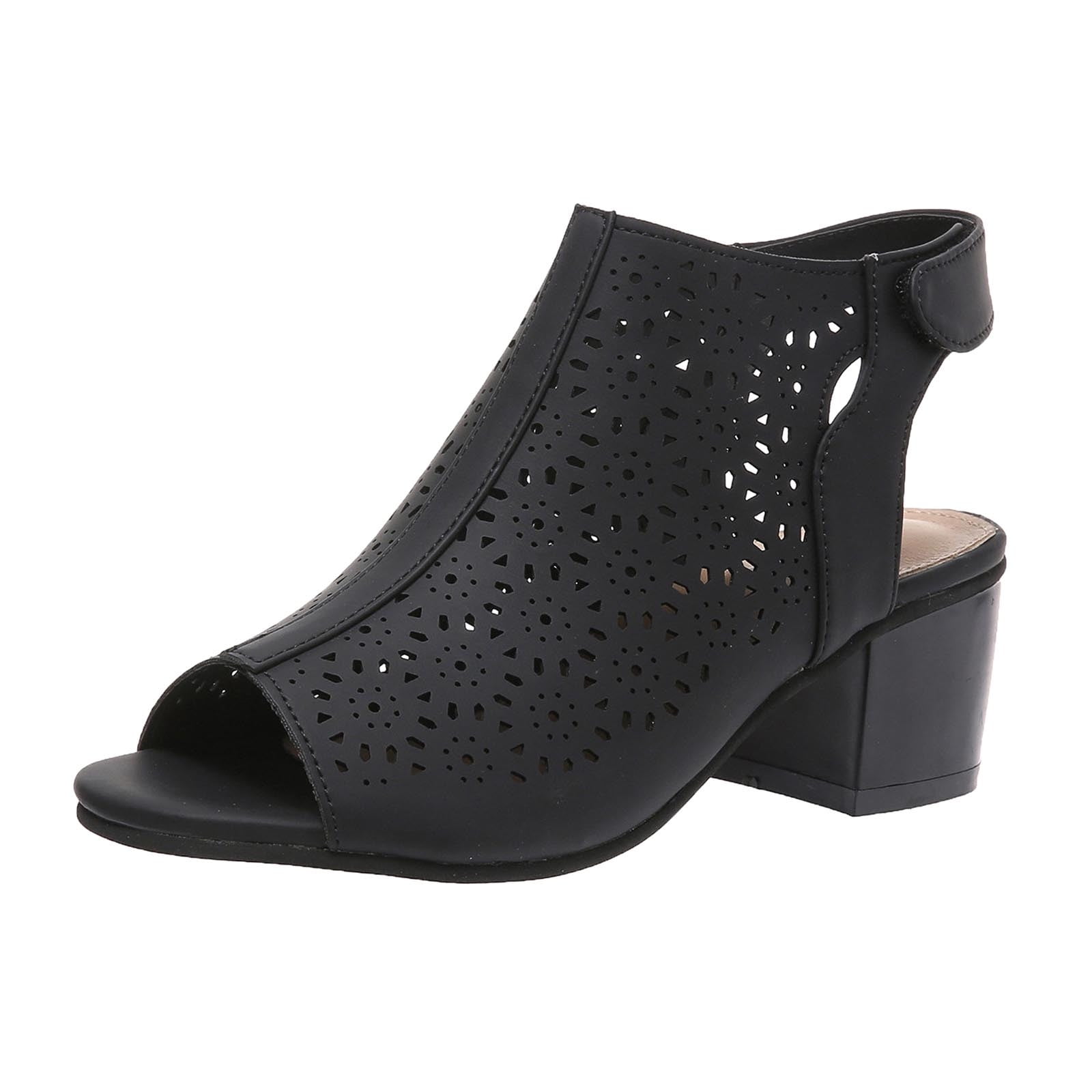 Dressy Peep Toe Boho Sandals for Women Slingback Geometric Caged Sandal ...