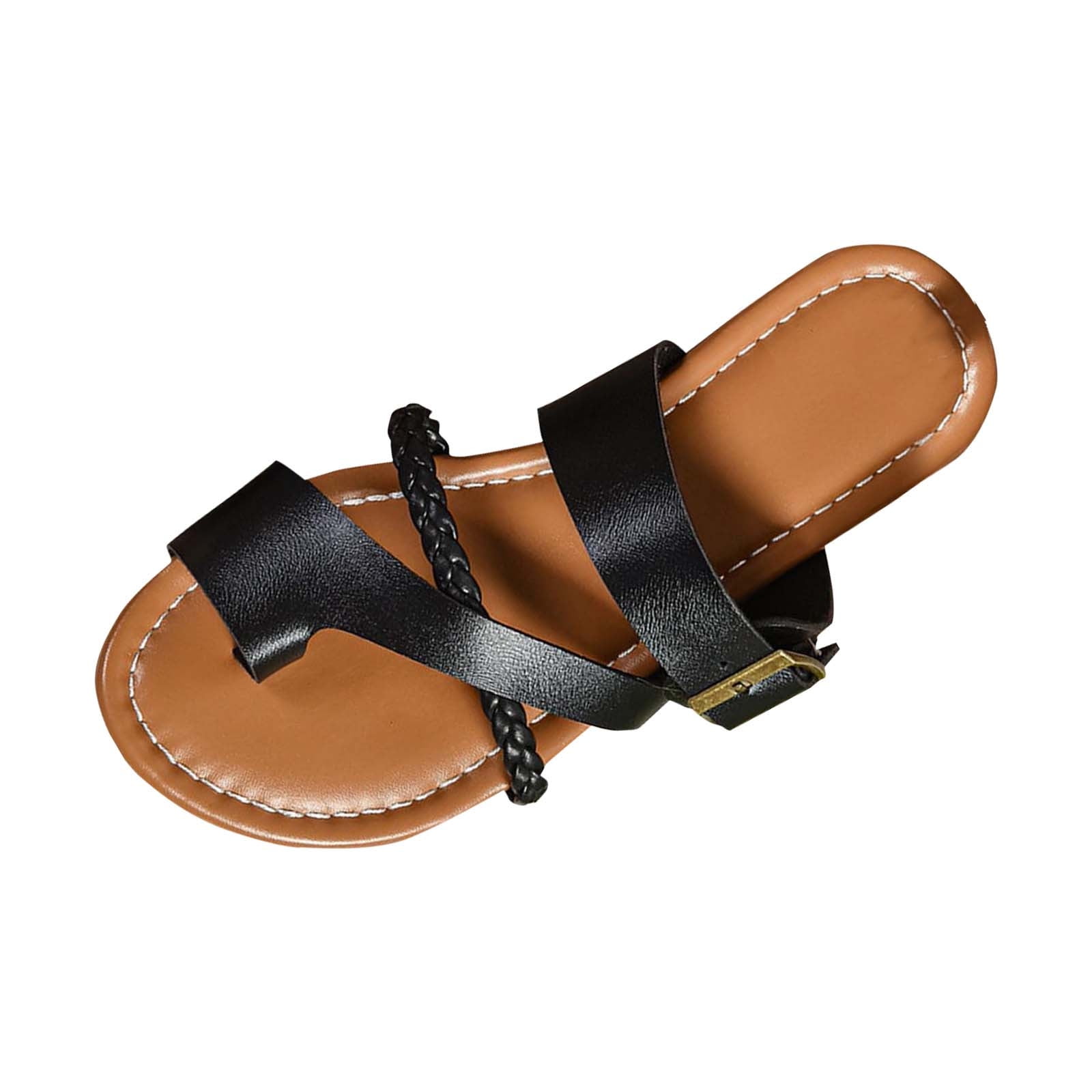 Dressy Sandals Womens Comfortable Braid Flip Flops Crisscross Strap ...