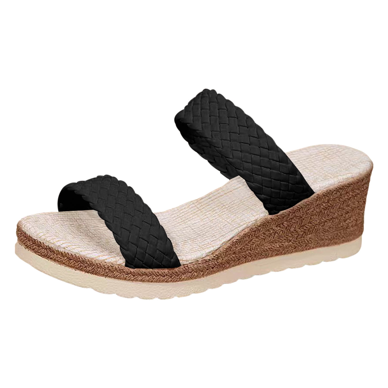 Dressy Wedge Sandals for Women: Open Toe Slide on Footbed Platform ...
