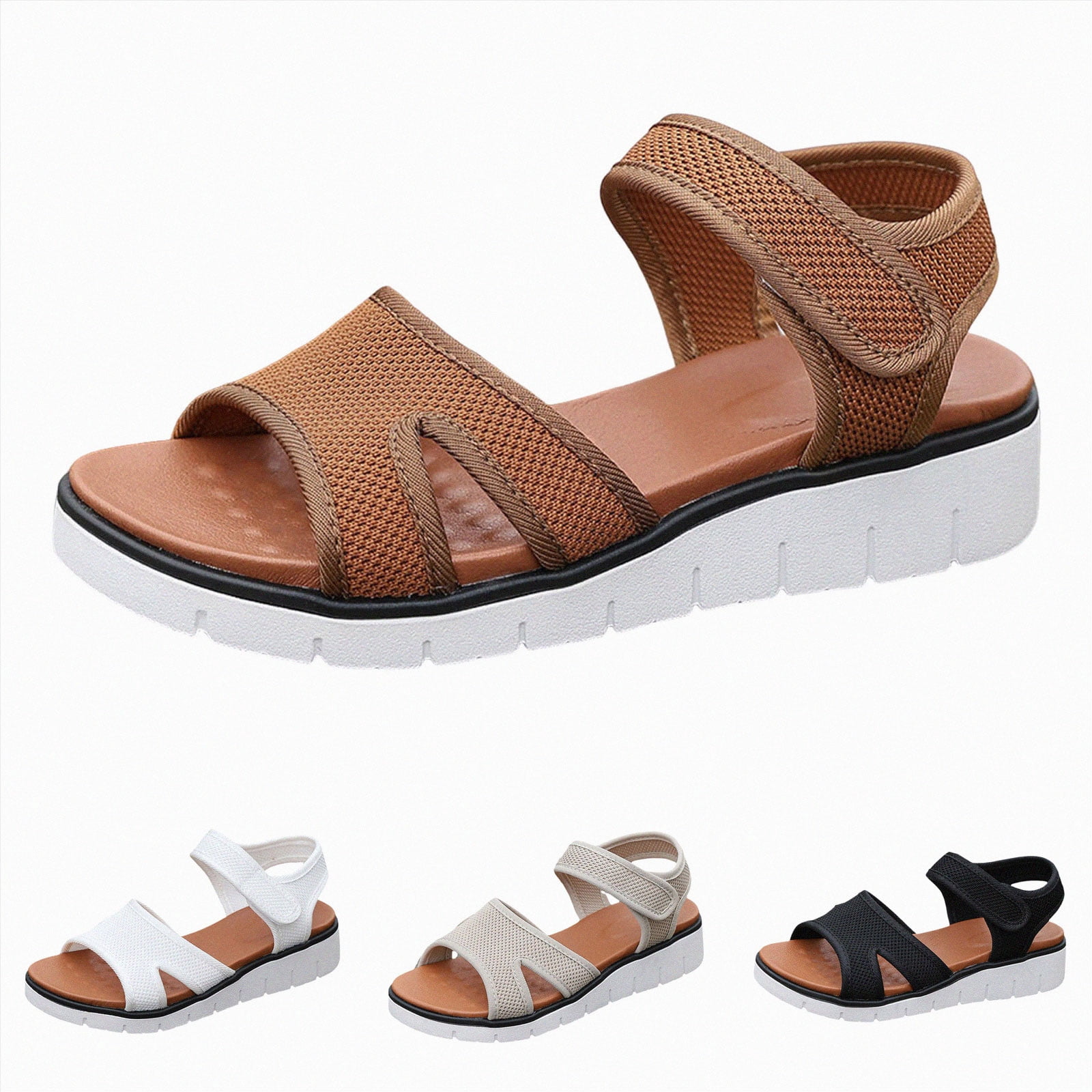 Dressy Womens Wedge Sandals Comfortable Cushioned Non Slip on All Day ...
