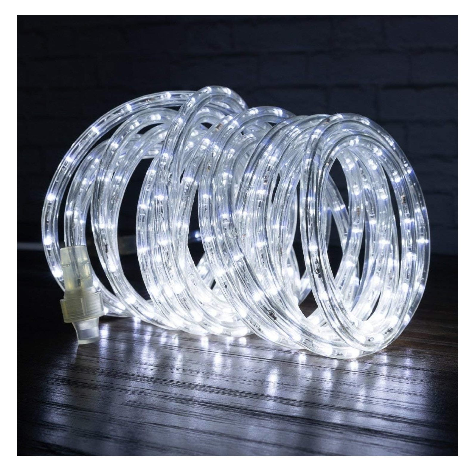 Drevy 1/2” 25ft Cool White LED Rope Lights, Connectable Outdoor ...