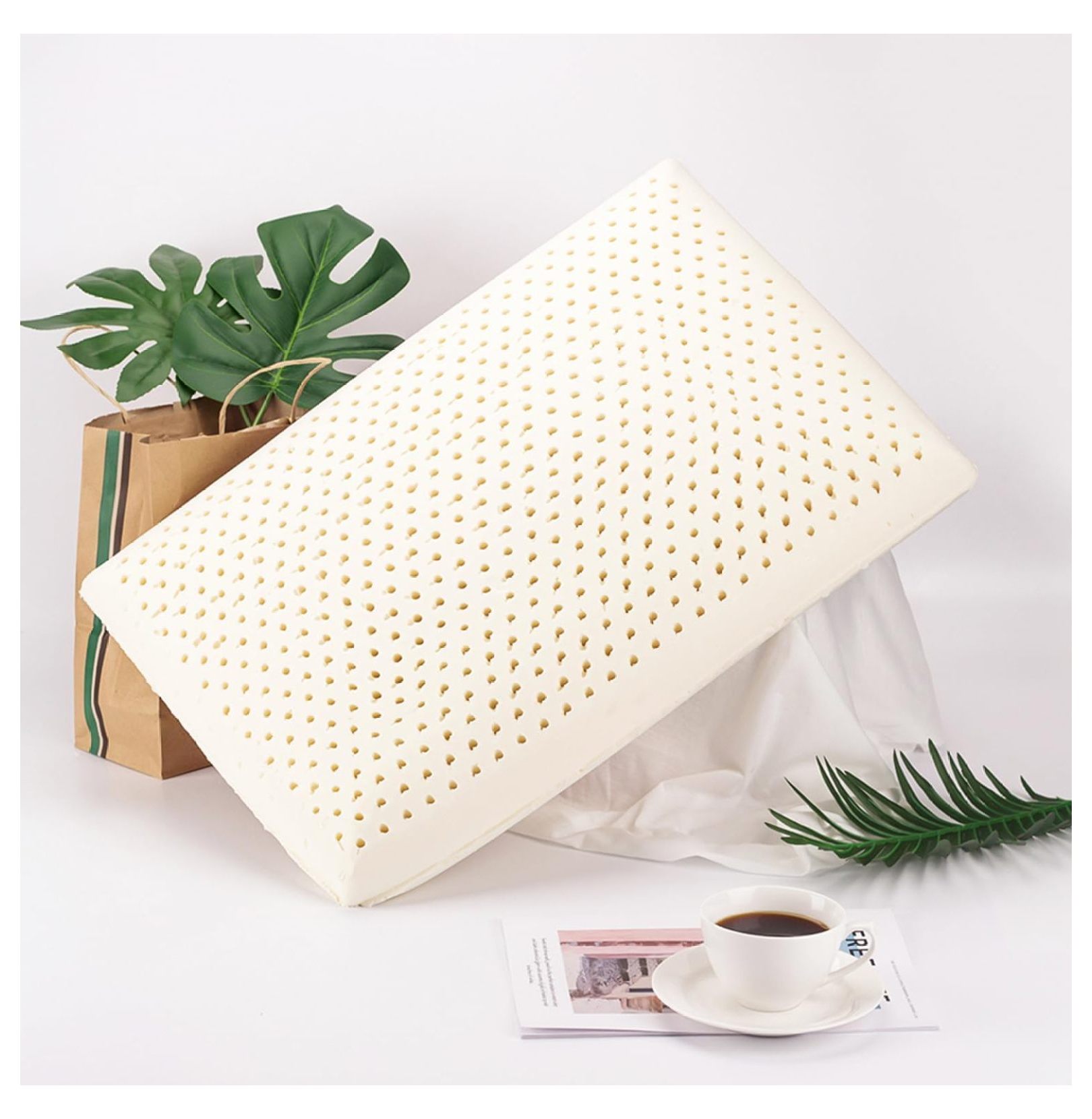 Drevy 100% Natural Premium Latex Pillow, Medium Low Pofile Latex Dunlop ...