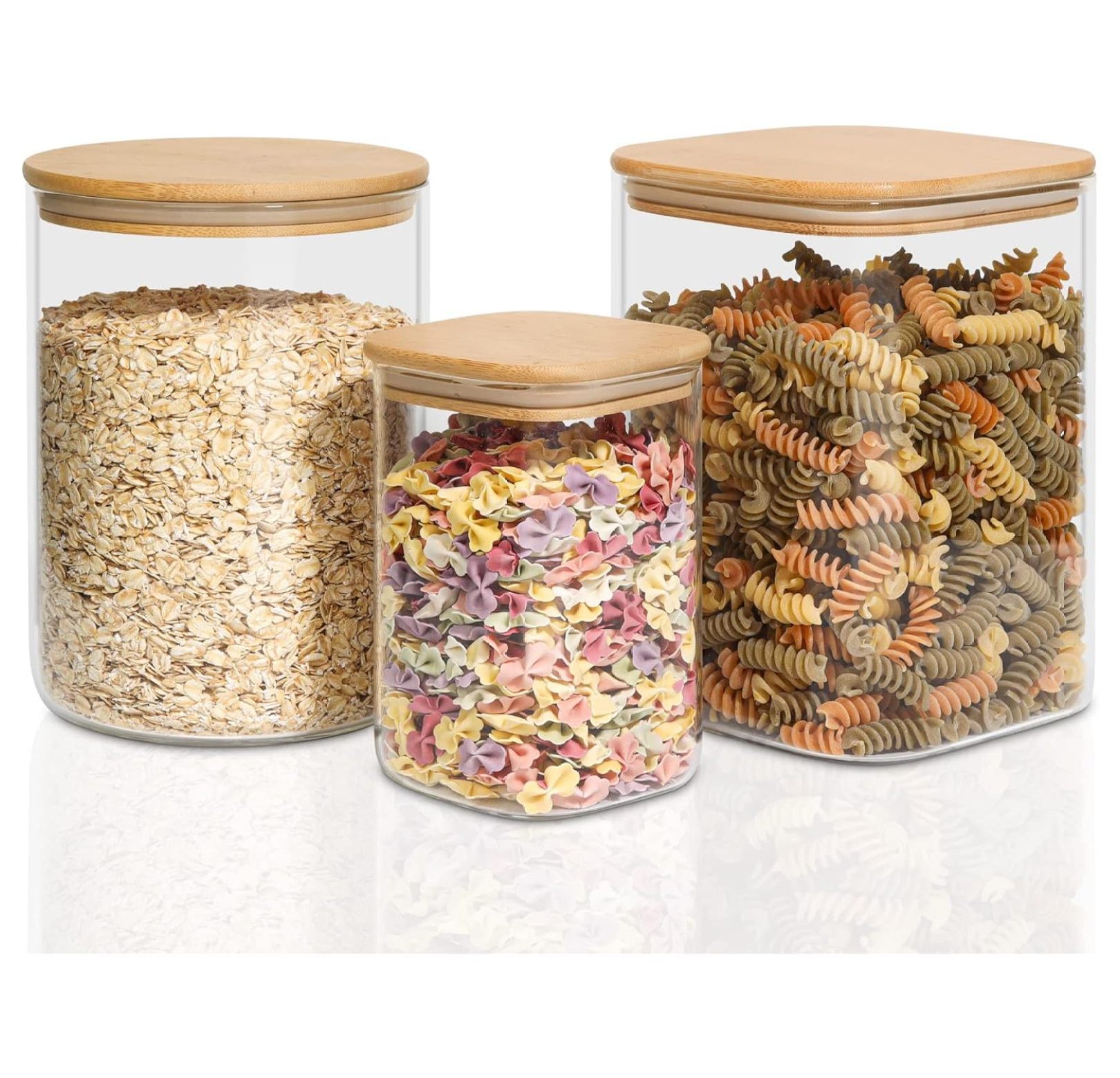 Drevy 101/111/37 oz Glass Food Storage Containers, Glass Flour and ...