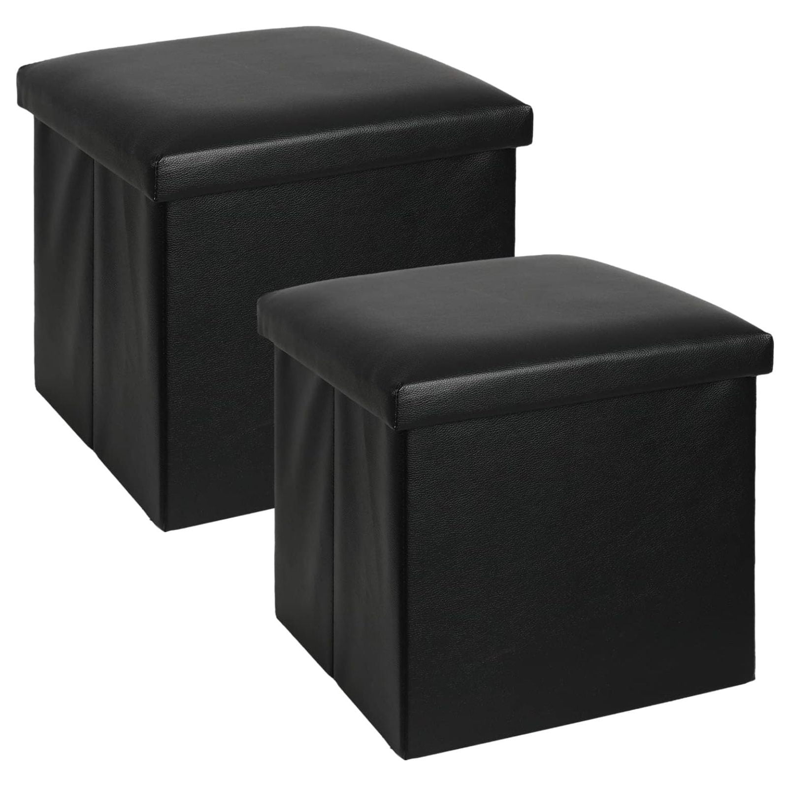 Drevy 12 Inches Folding Storage Ottoman Cube, Small Square Folding ...