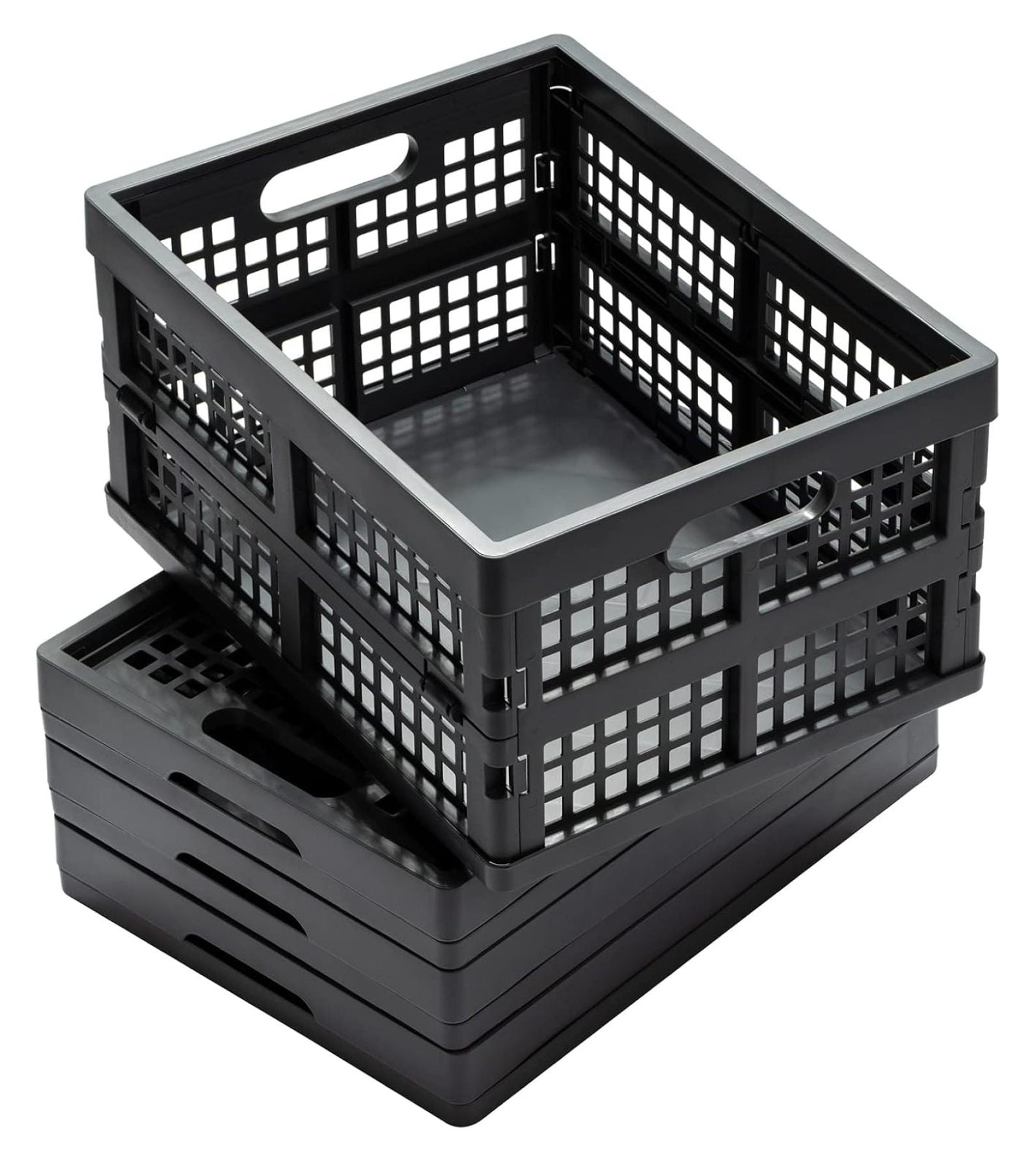 Drevy 16L Collapsible Storage Crates,Folding Plastic Crates for Storage ...