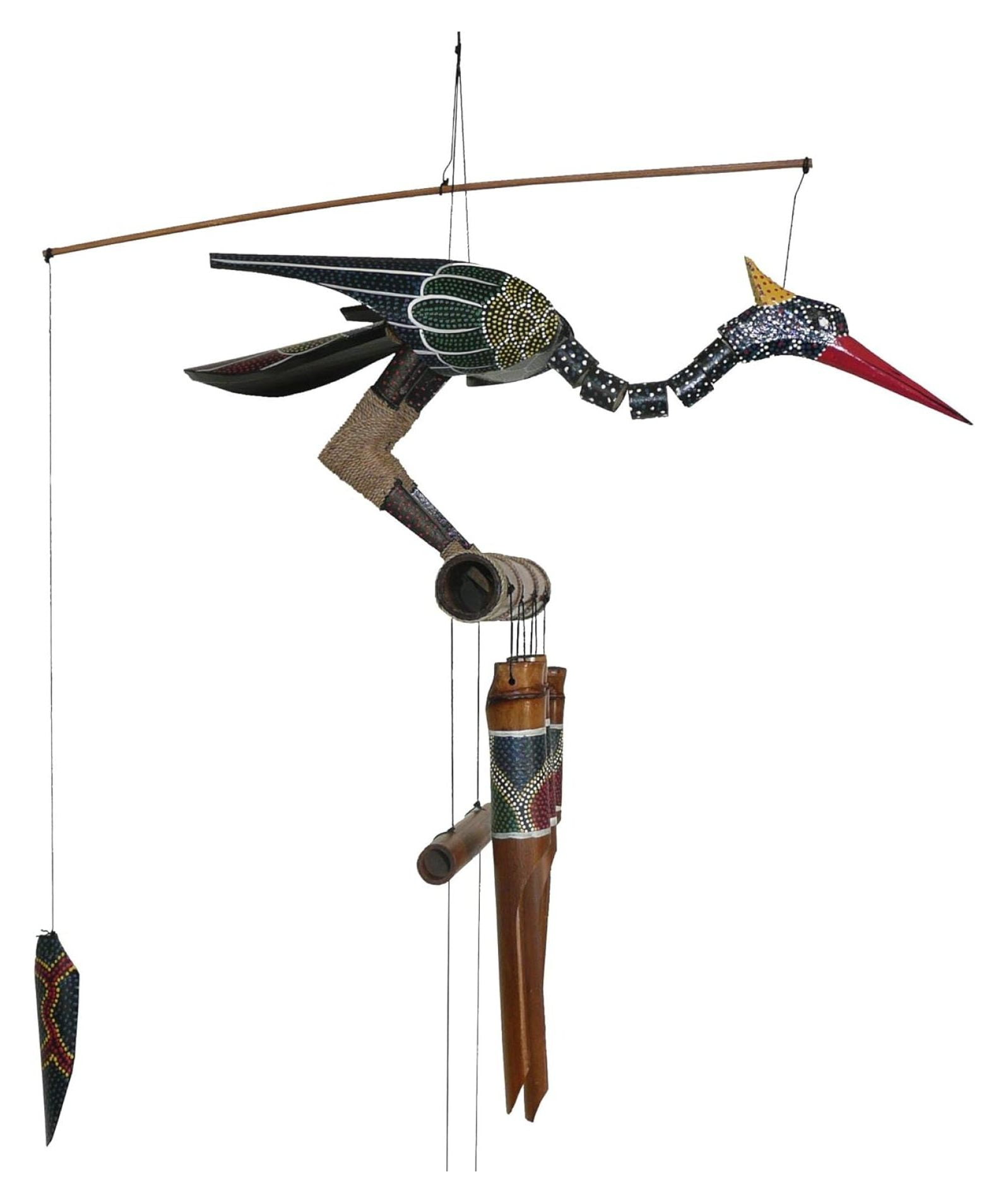 Drevy 174A Cohasset Abby Bobbing Head Bamboo Wind Chime, Hand Painted ...