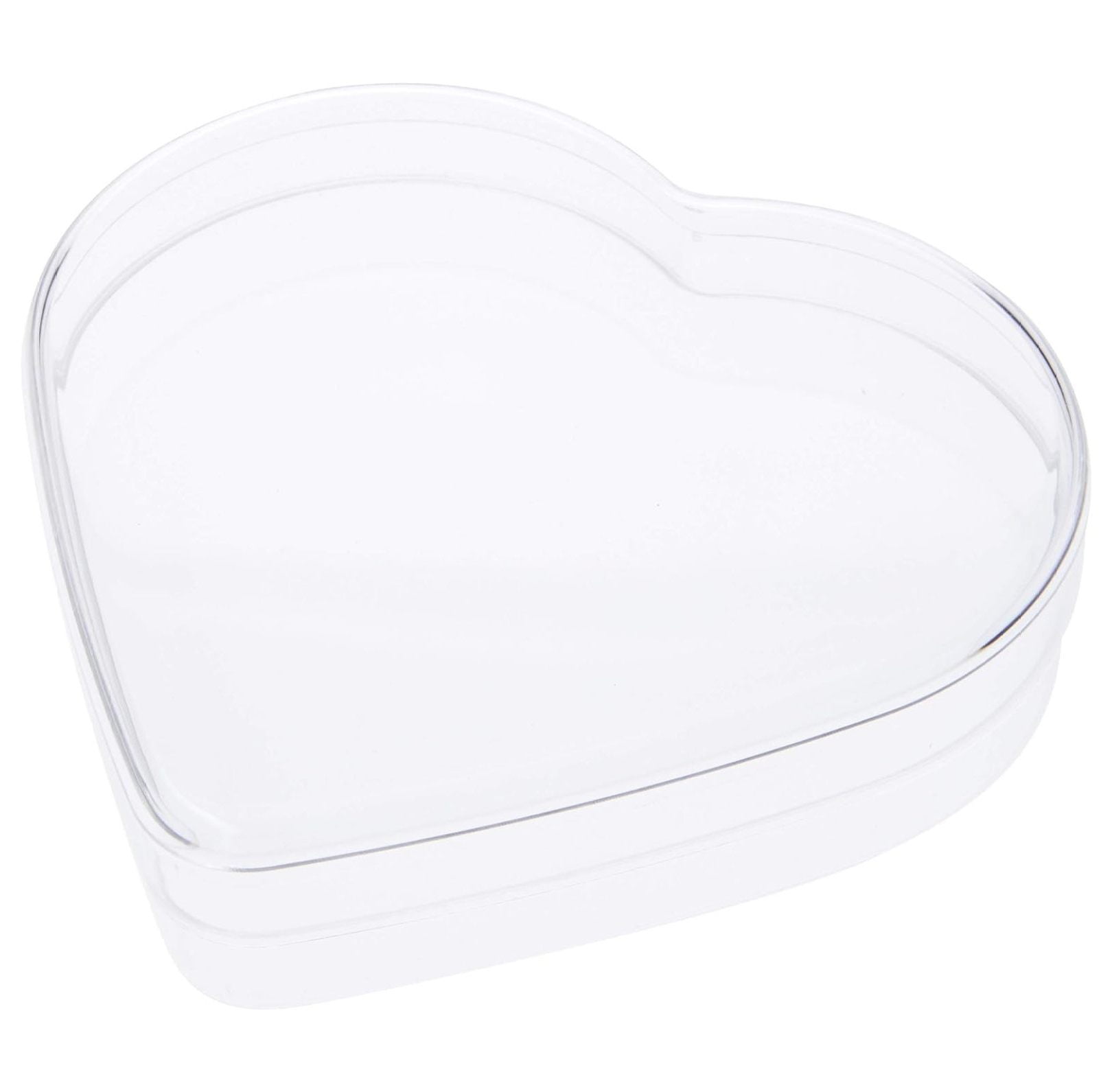 Drevy 174C Clear Heart Shaped Plastic Container, 6" W x 1.375" H, Pack ...