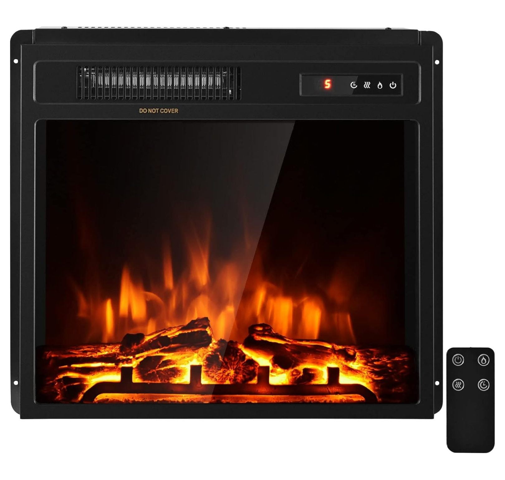 Drevy 18-Inch Electric Fireplace Inserts, 1500W Freestanding Recessed ...