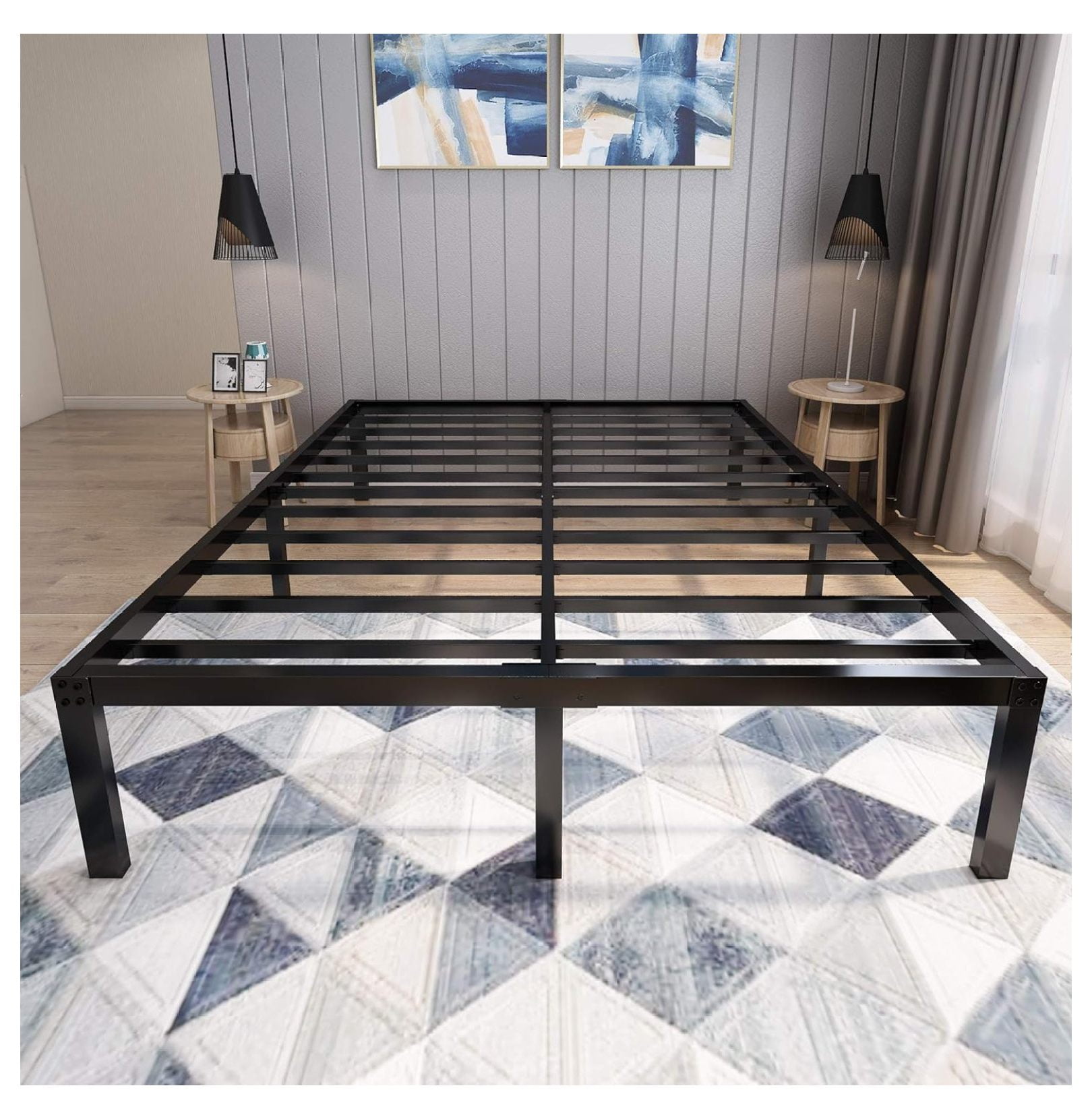 Drevy 18 Inch Platform Bed Frame/Easy Assembly Mattress Foundation ...