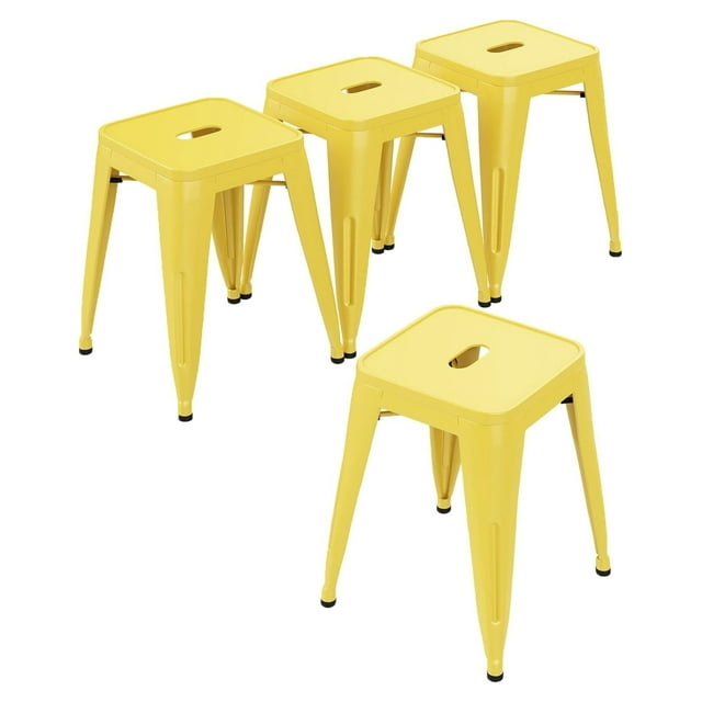 Drevy 18 Inch Stools Backless Metal Stool Stackable Short Stools School ...
