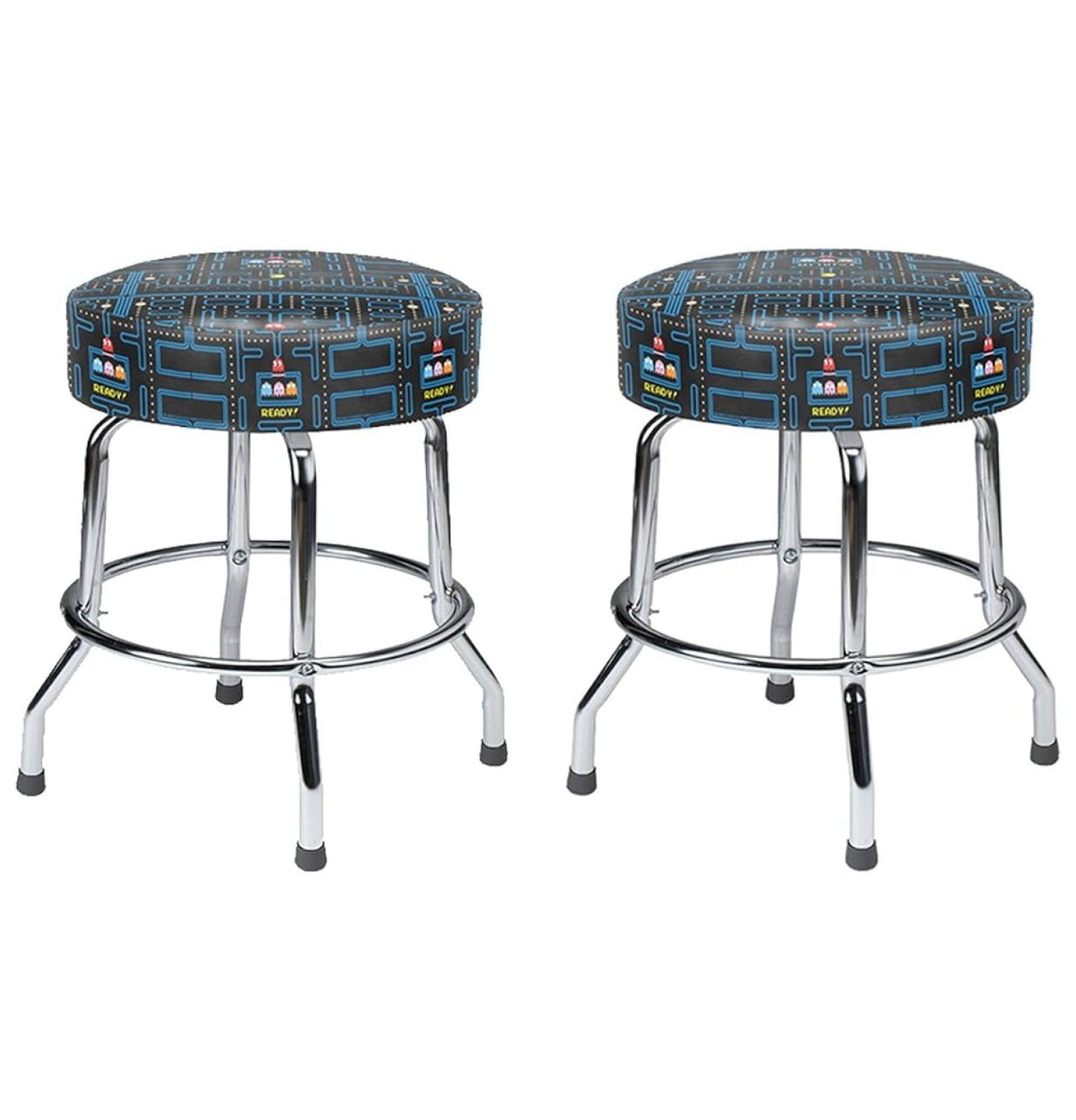 Drevy 19" Pac Man Arcade Game Cocktail Table Swivel Bar Stools - Set of ...