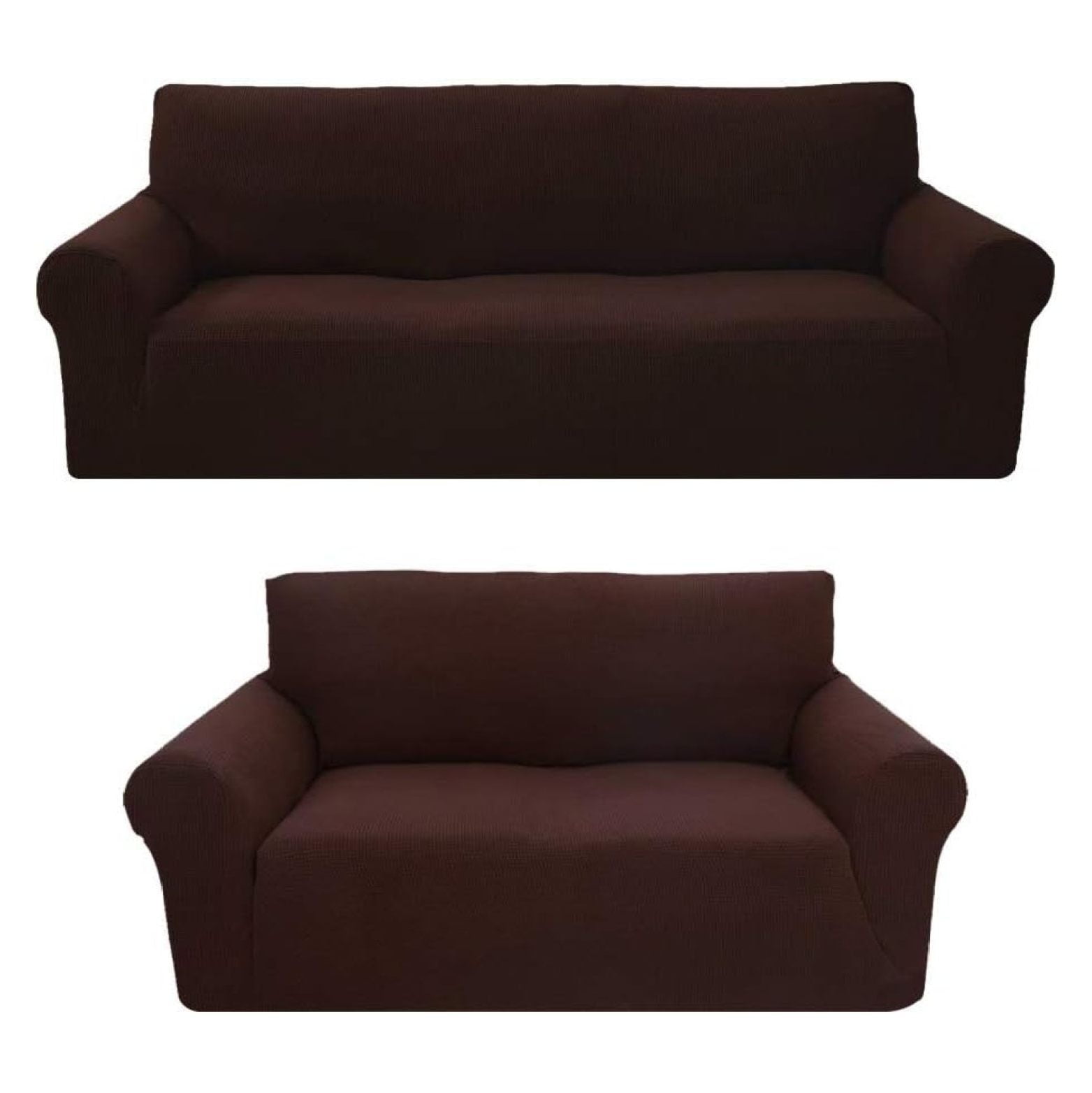 Drevy 2-Piece Brushed Premium SlipCover Set for Sofa Loveseat Couch ...