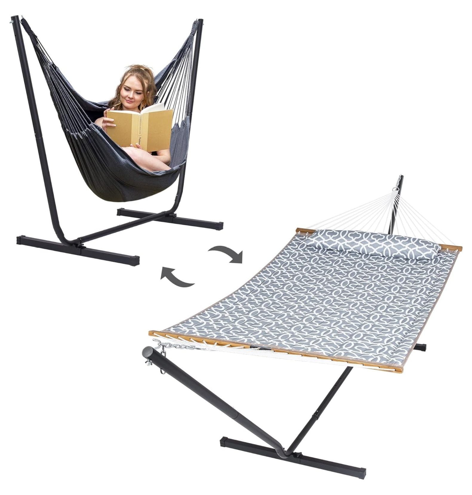 Drevy 2-in-1 Hammock Chair with Stand, 475 lbs Capacity, Pending Heavy ...