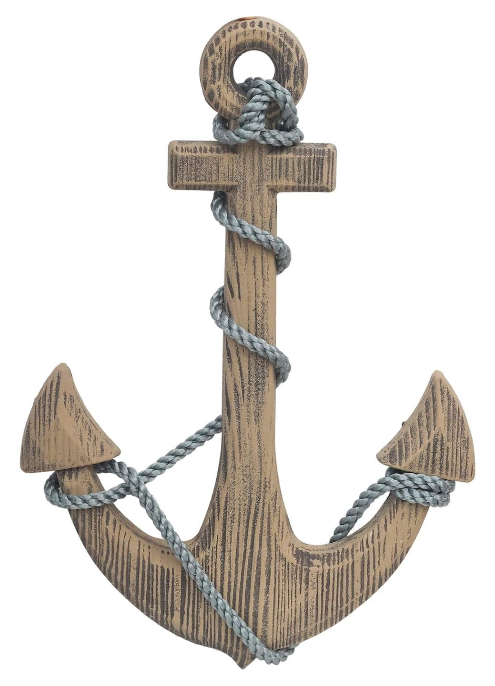 Drevy 24 Inch Handcrafts Rustic Nautical Wooden Anchor with Rope ...
