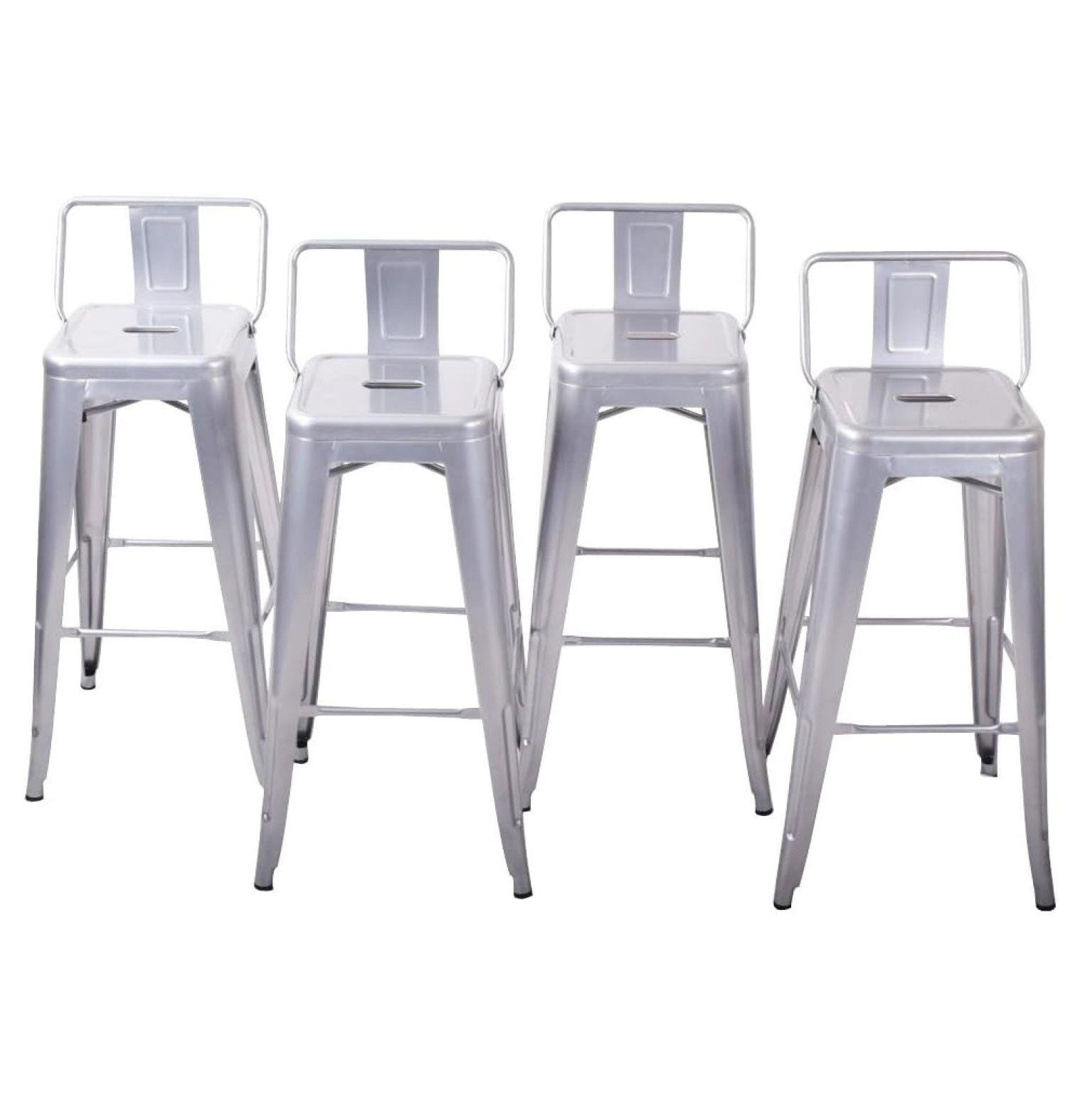 Drevy 24 Inch Modern Metal Bar Stools, Low Back Indoor Outdoor ...