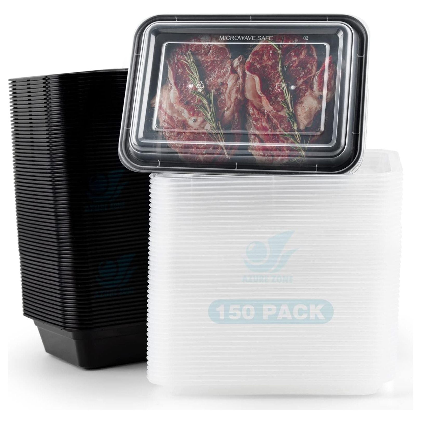 Drevy, 24 Oz, 150-Pack Rectangular Meal Prep Food Container with Lid ...