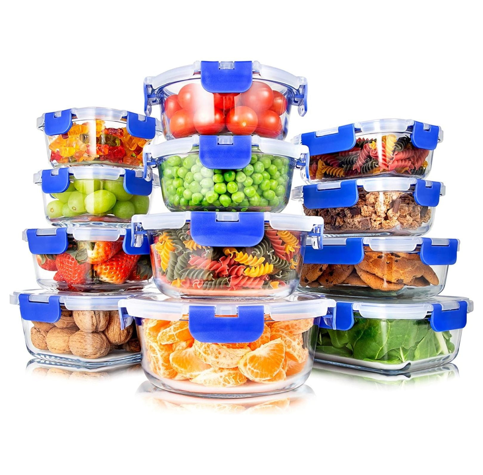 Drevy 24-Piece Food Storage Containers - Superior Glass Food Storage ...