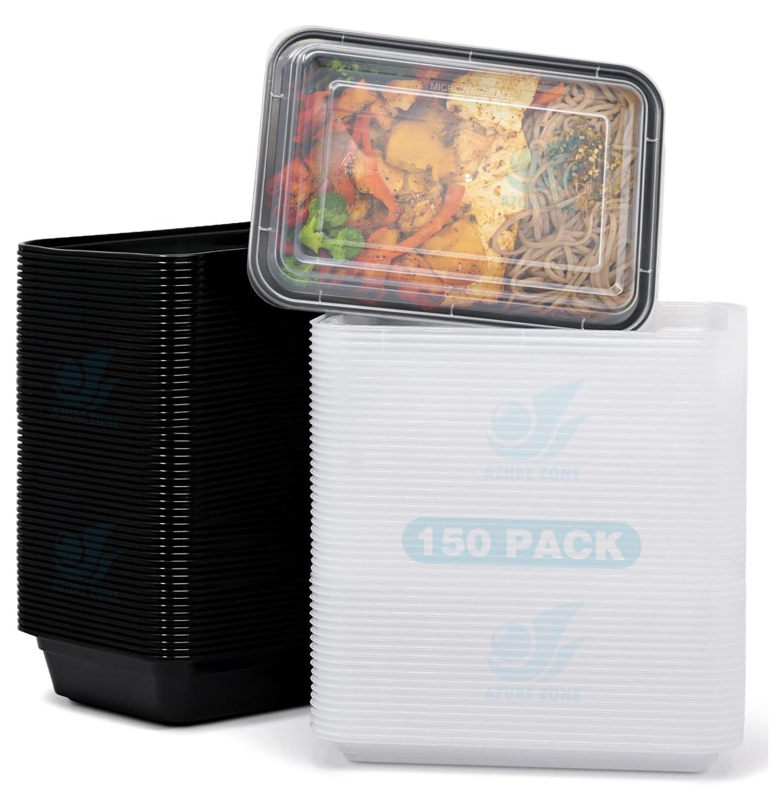 Drevy, 28 Oz, 150-Pack Rectangular Meal Prep Food Container with Lid ...