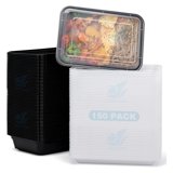 Drevy, 28 Oz, 150-Pack Rectangular Meal Prep Food Container with Lid ...