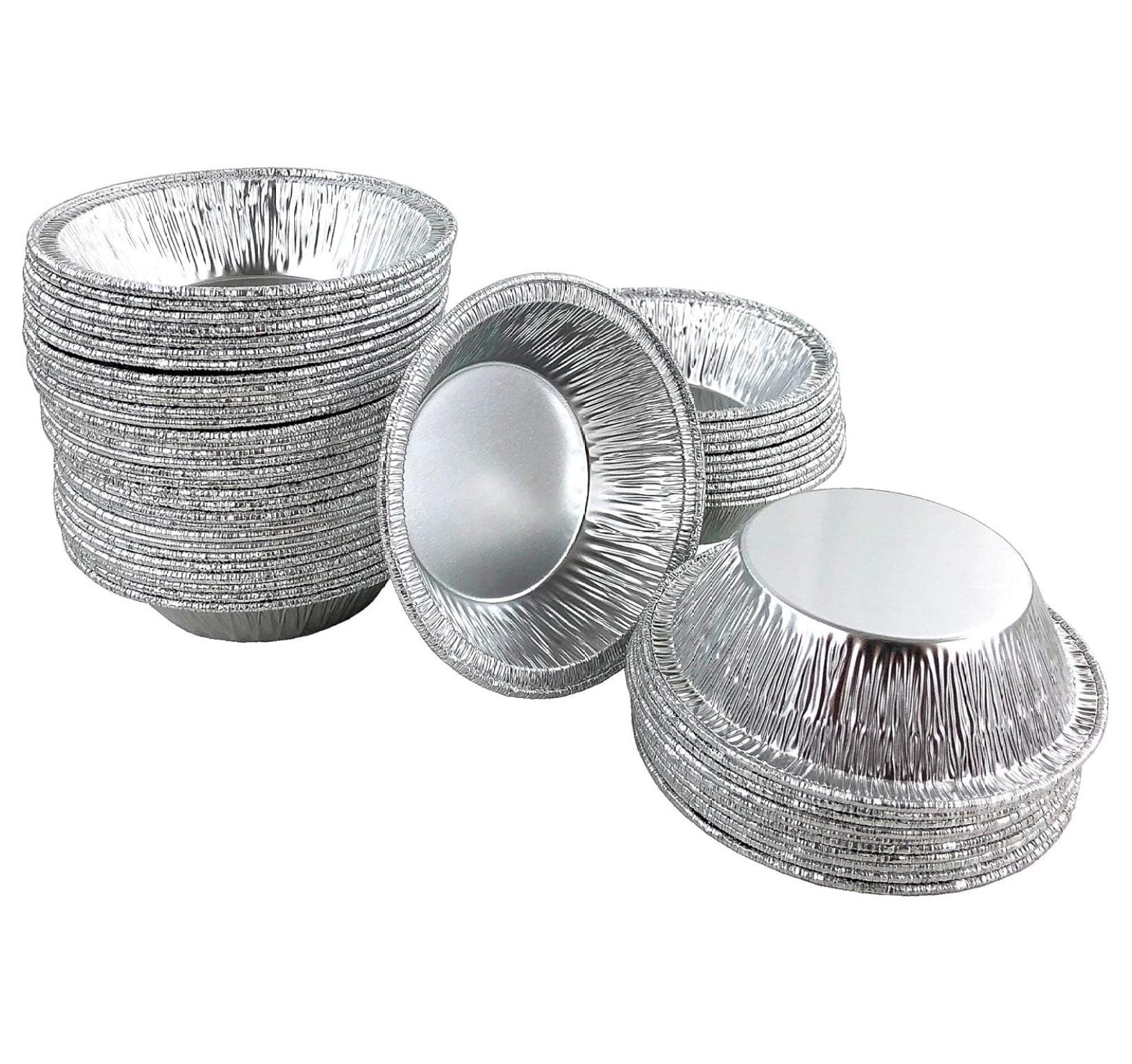 Drevy 3" Disposable Aluminum Tart Pans Mini Silver Baking Pie Tins ...