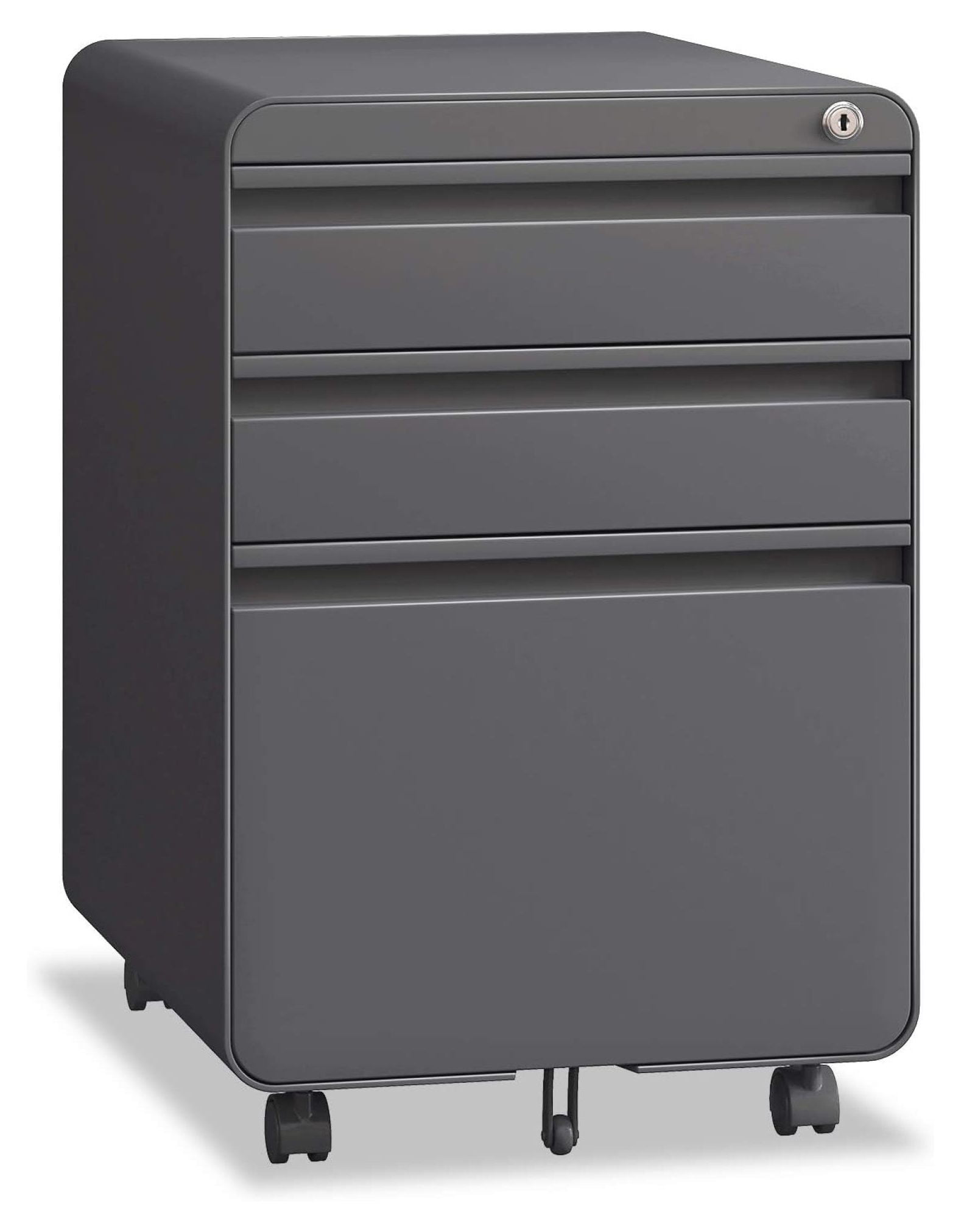 Drevy 3 Drawer File Cabinet, Metal Filing Cabinets with Lock Wheels ...