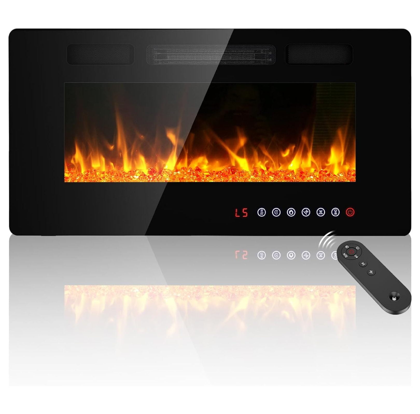 Drevy 36inch Electric Fireplace Recessed Wall Mounted-Ultra Thin ...