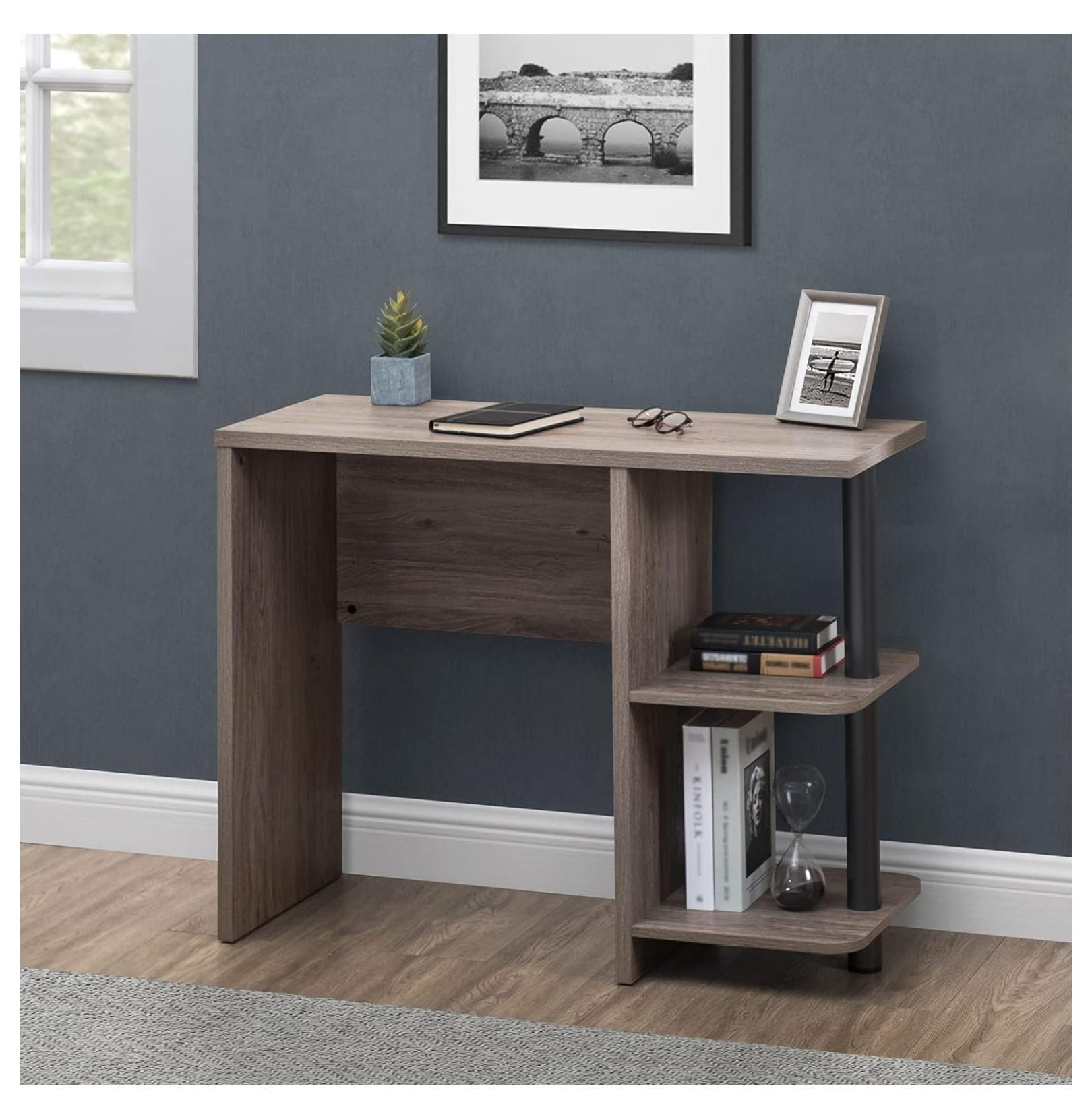 Drevy 39" Farmhouse Design Computer Desk, Space-Saving Compact ...