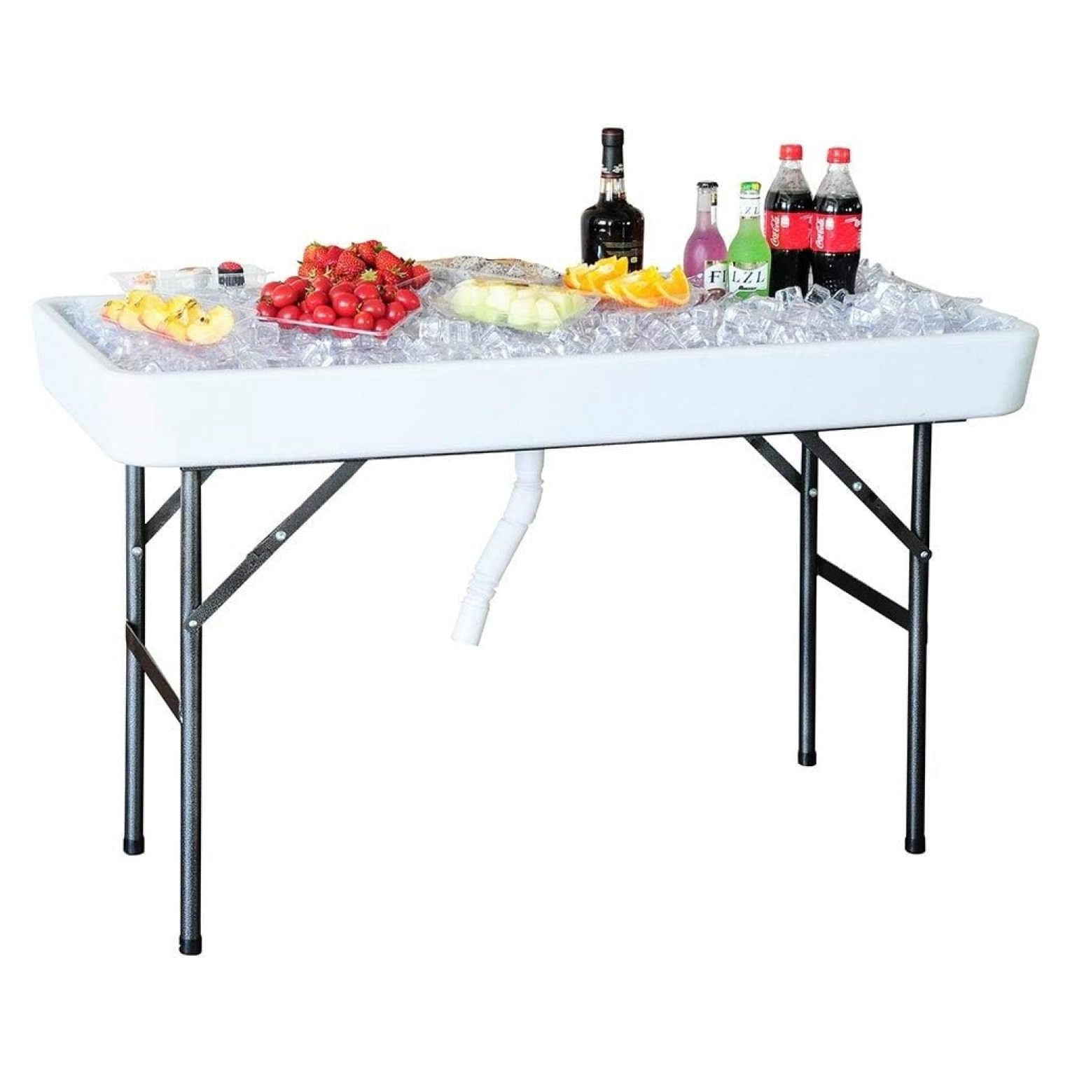 Drevy 4' Portable Folding Party Ice Bin Table with Skirt - White ...