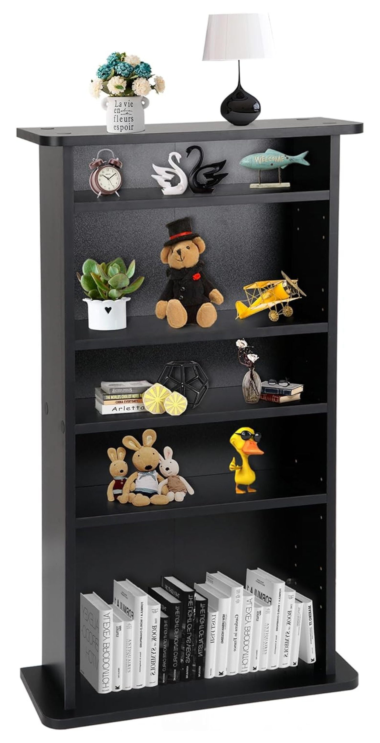 Drevy 5-Tier Adjustable Blue-Ray Cabinet Book Shelves Store & Organizer ...