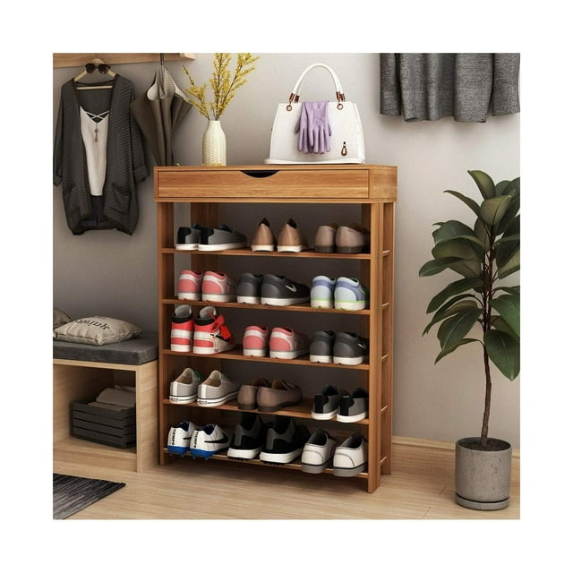 Drevy 5-Tier Wooden Shoe Rack 29.5 inches Shoe Organizer Shoe Storage ...
