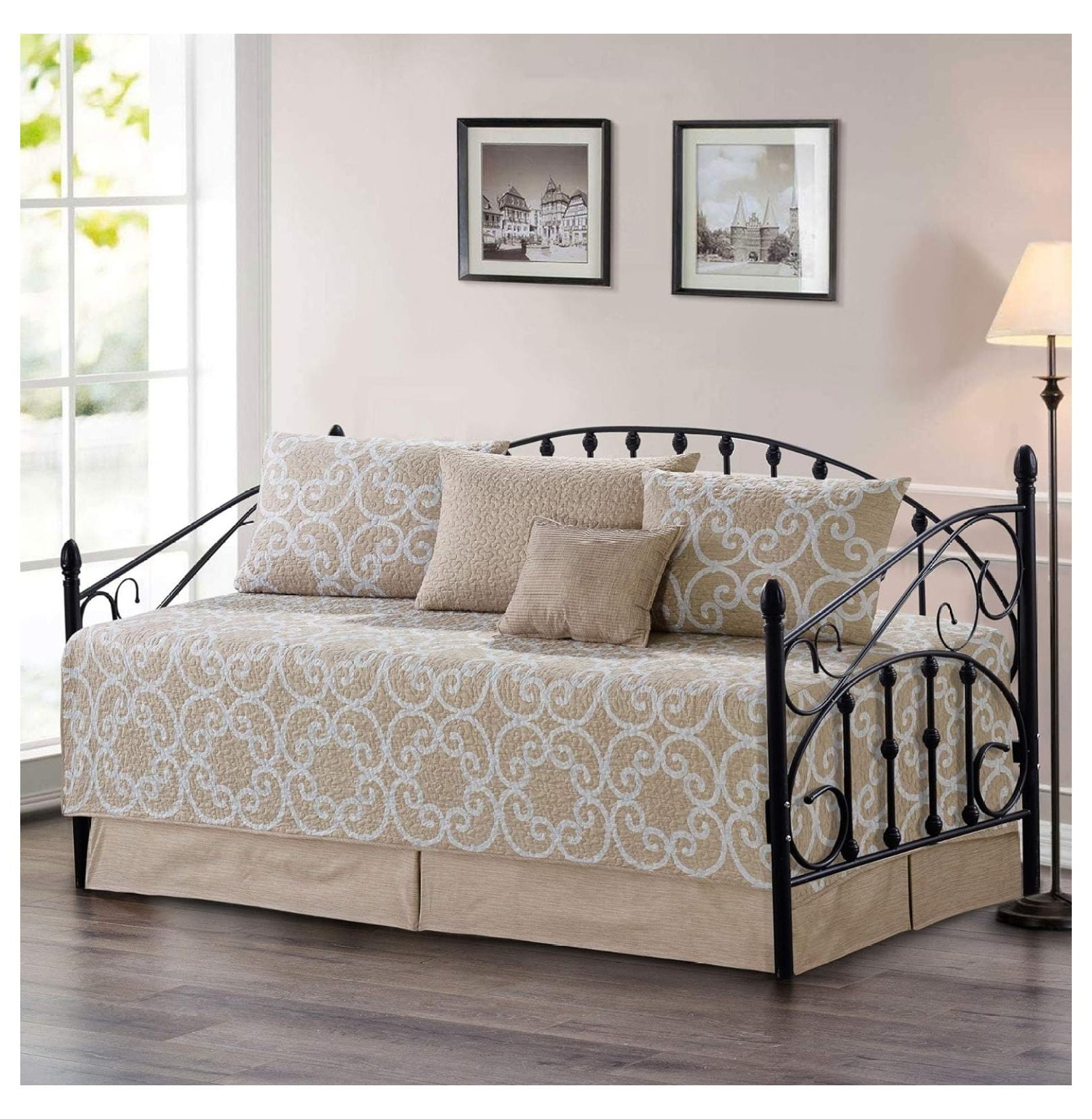 Drevy 6 Piece Quilted Microfiber Daybed Bedding Cover Set, Soft ...