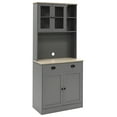 Drevy 71" Pantry Cabinets with Buffet Hutch, Kitchen Storage Cabinets w ...