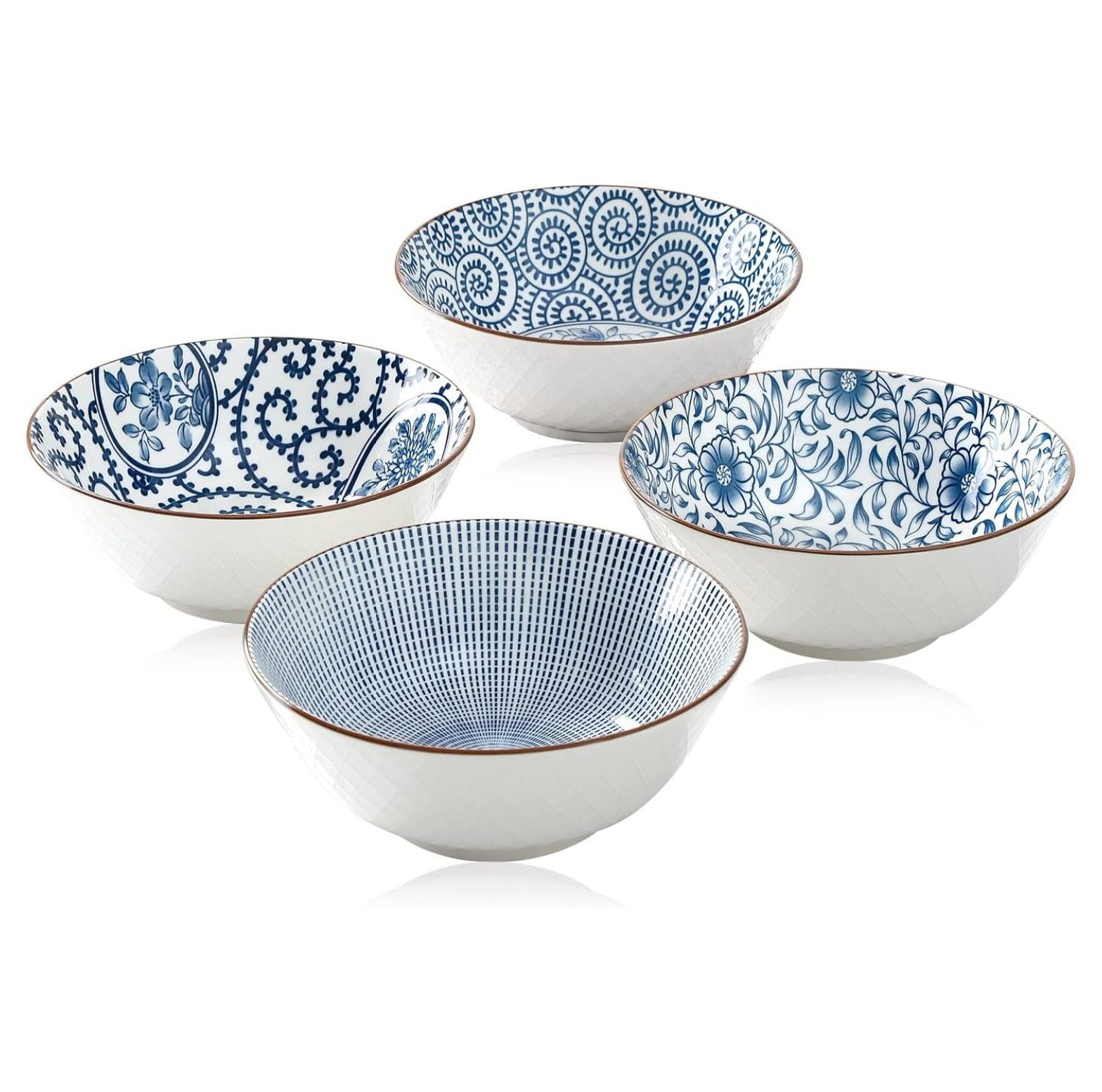 Drevy 8 Inch 40 Ounce Ceramic Bowls for Kitchen Deep Soup Pho Bowls ...